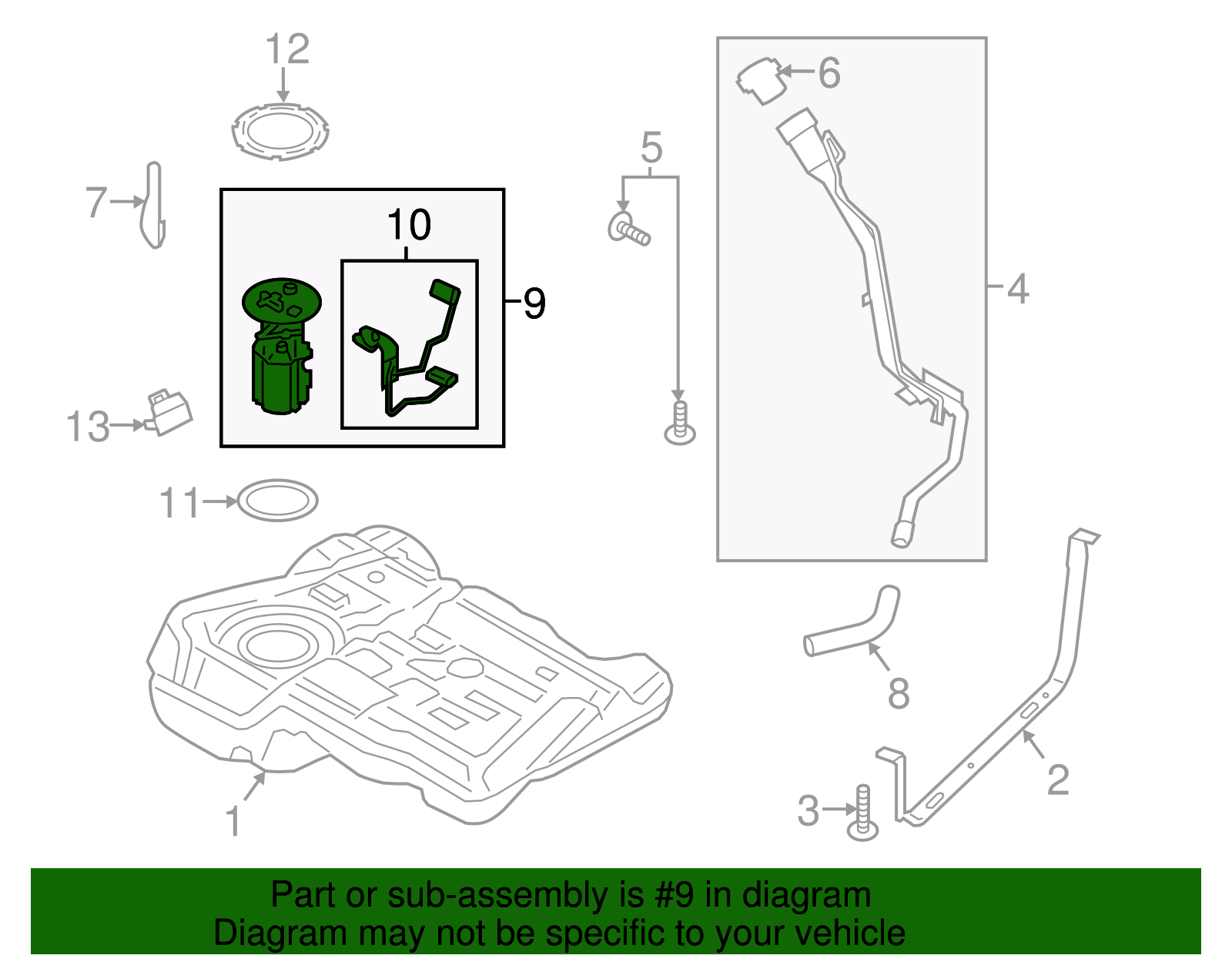 2013-2016 Ford Escape Fuel Pump Assembly CV6Z-9H307-L | OEM Parts Online