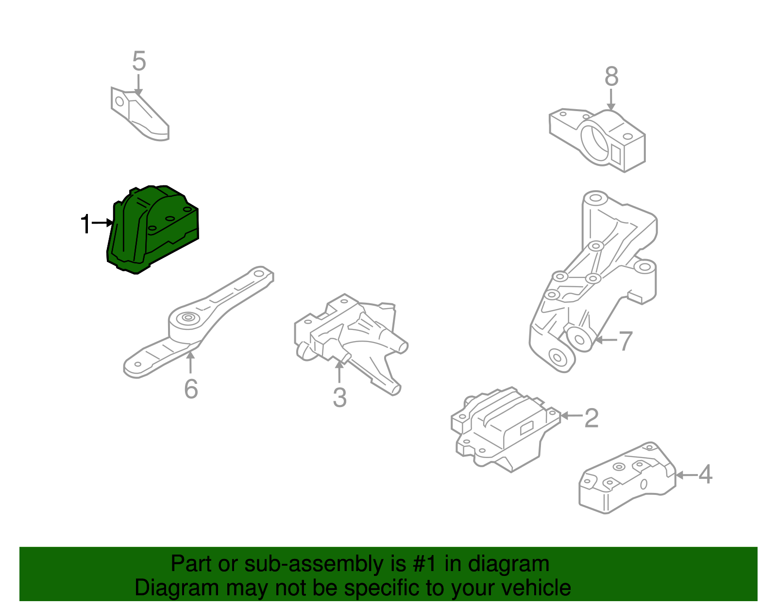 2006-2013 Audi Mount 1K0-199-262-M | Audi USA Parts