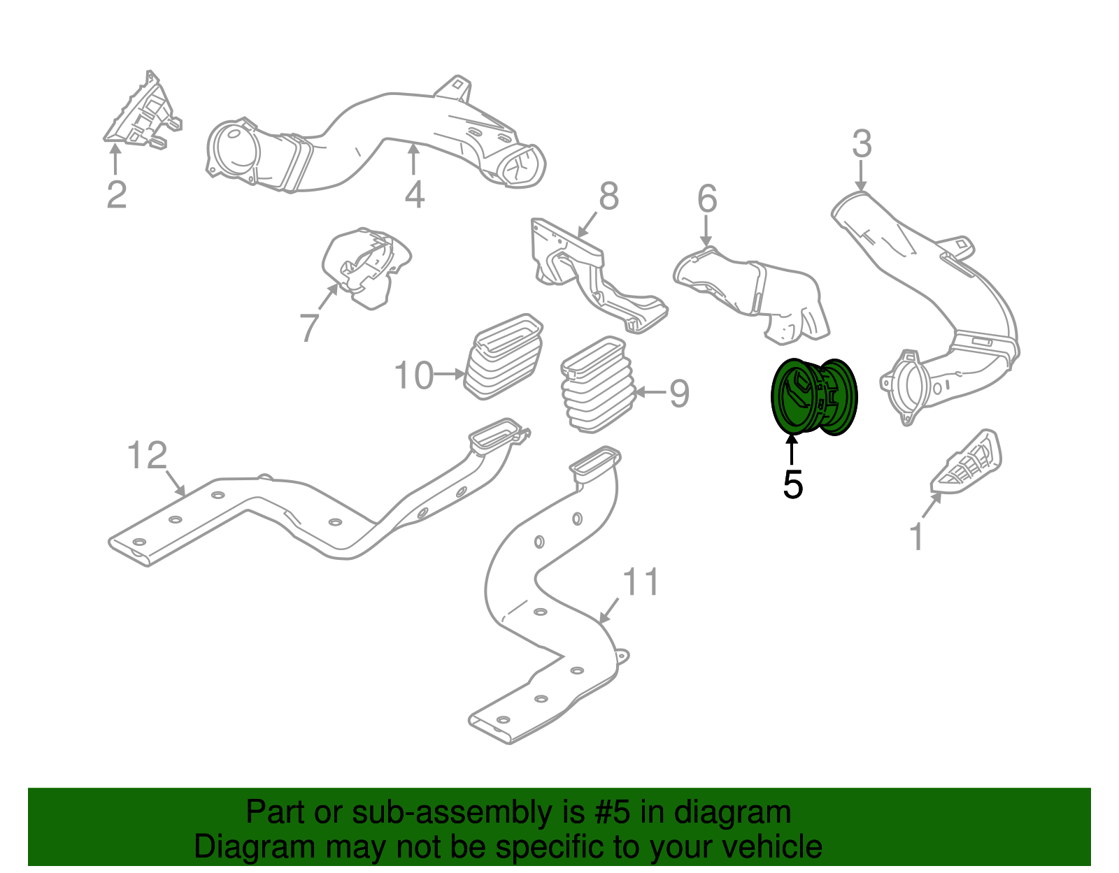2014-2019 Ford Fiesta | Vent Louver | AE8Z-19893-AB | Walls' Ford Parts