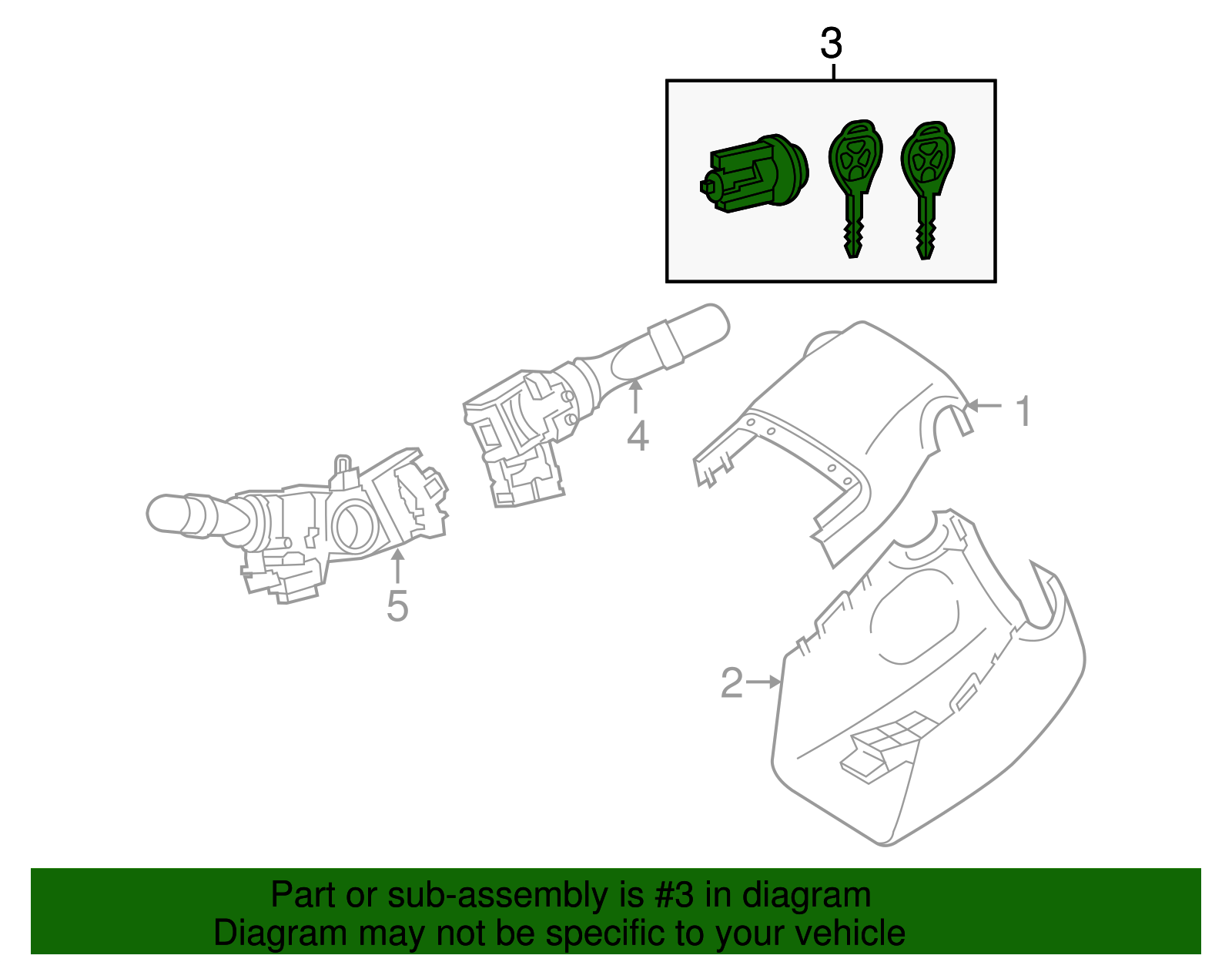 2010-2019 Toyota Ignition Lock Cylinder 69057-35240 | Toyota Parts Center