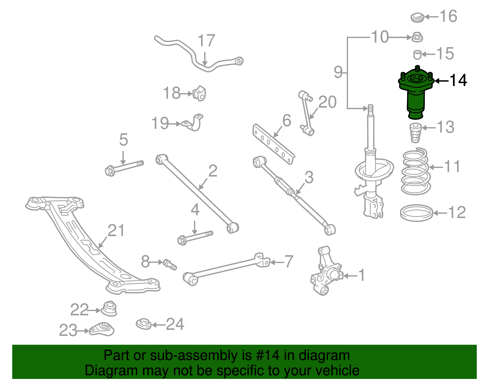 1992-2003 Toyota Suspension Strut Mount 48750-06050 | Toyota Parts Center
