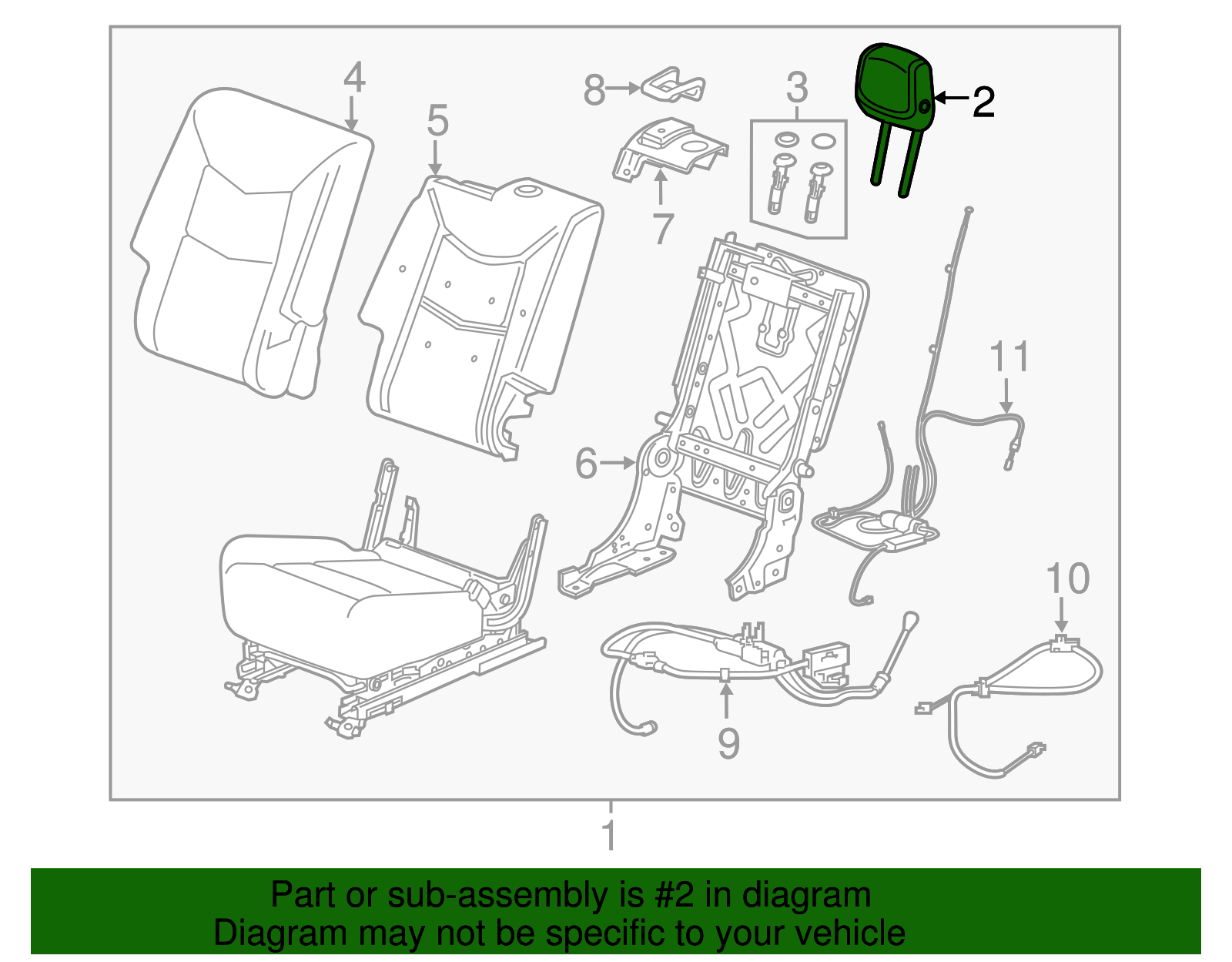 2017-2019 GMC Acadia Shale Rear Seat Head Restraint 84571915 | GM Parts ...