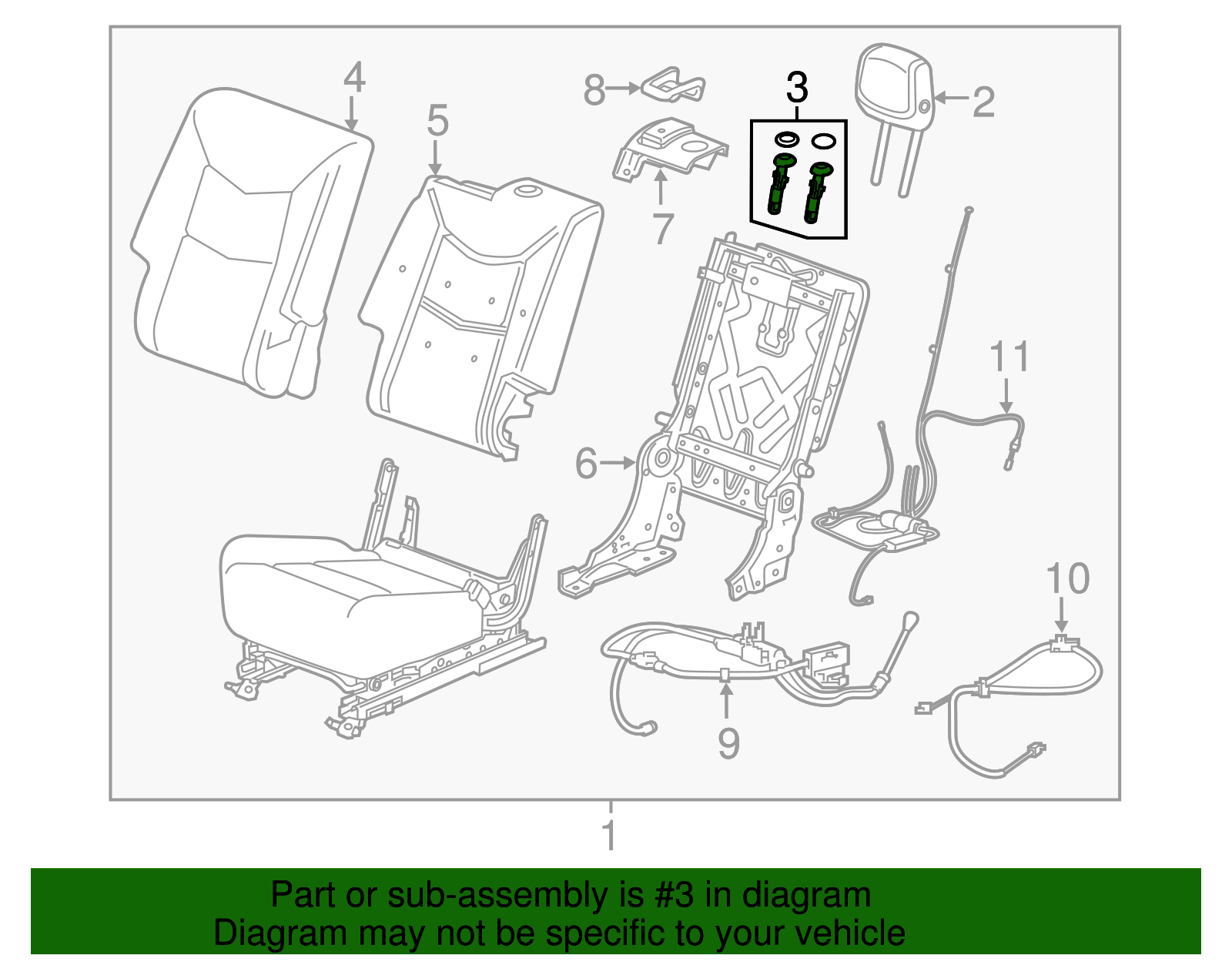 2021-2023 GMC Acadia Beige Rear Seat Head Restraint Guide 84663524 ...
