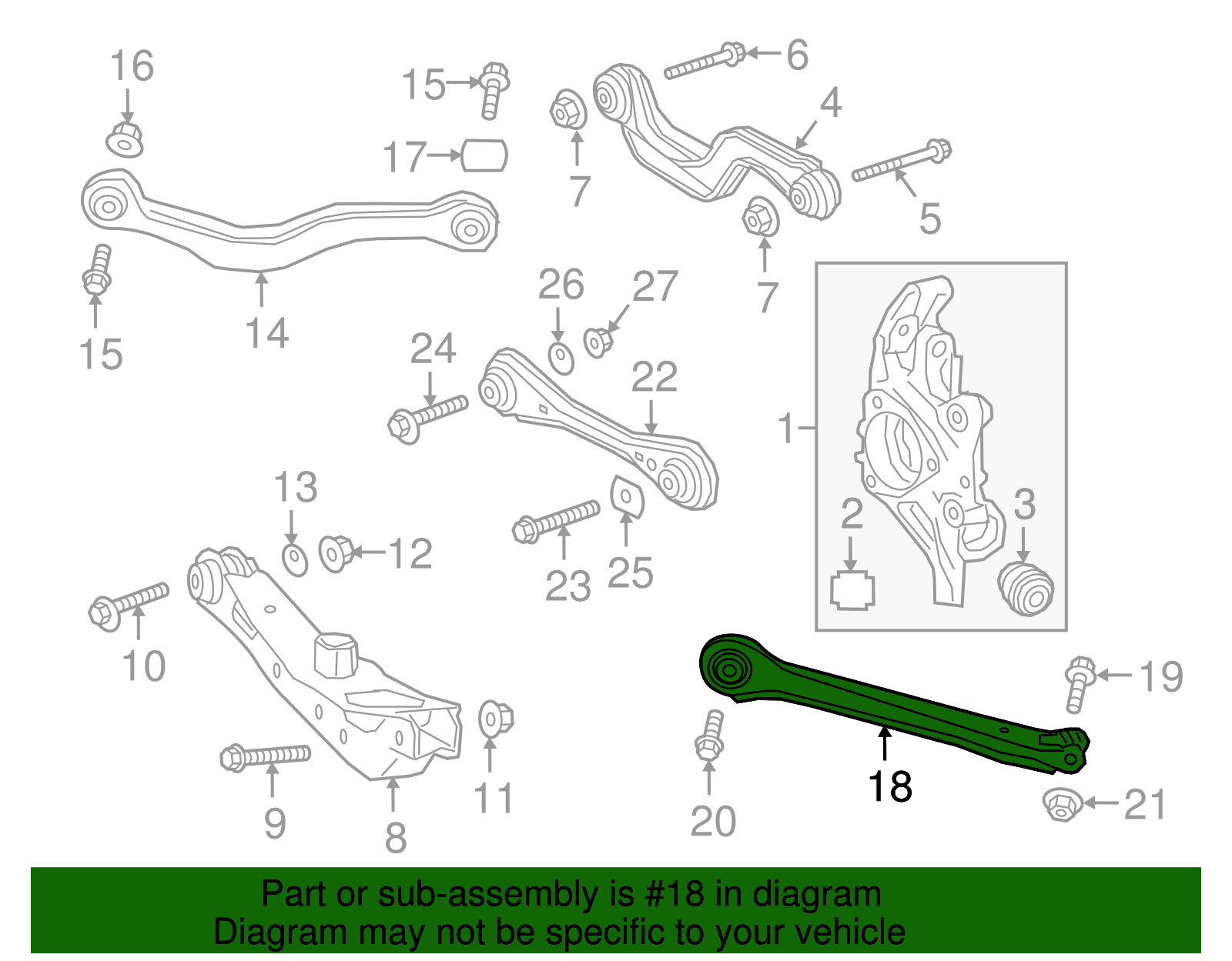 84354706 - 2017-2024 GM - Rear Suspension Lower Trailing Link ...