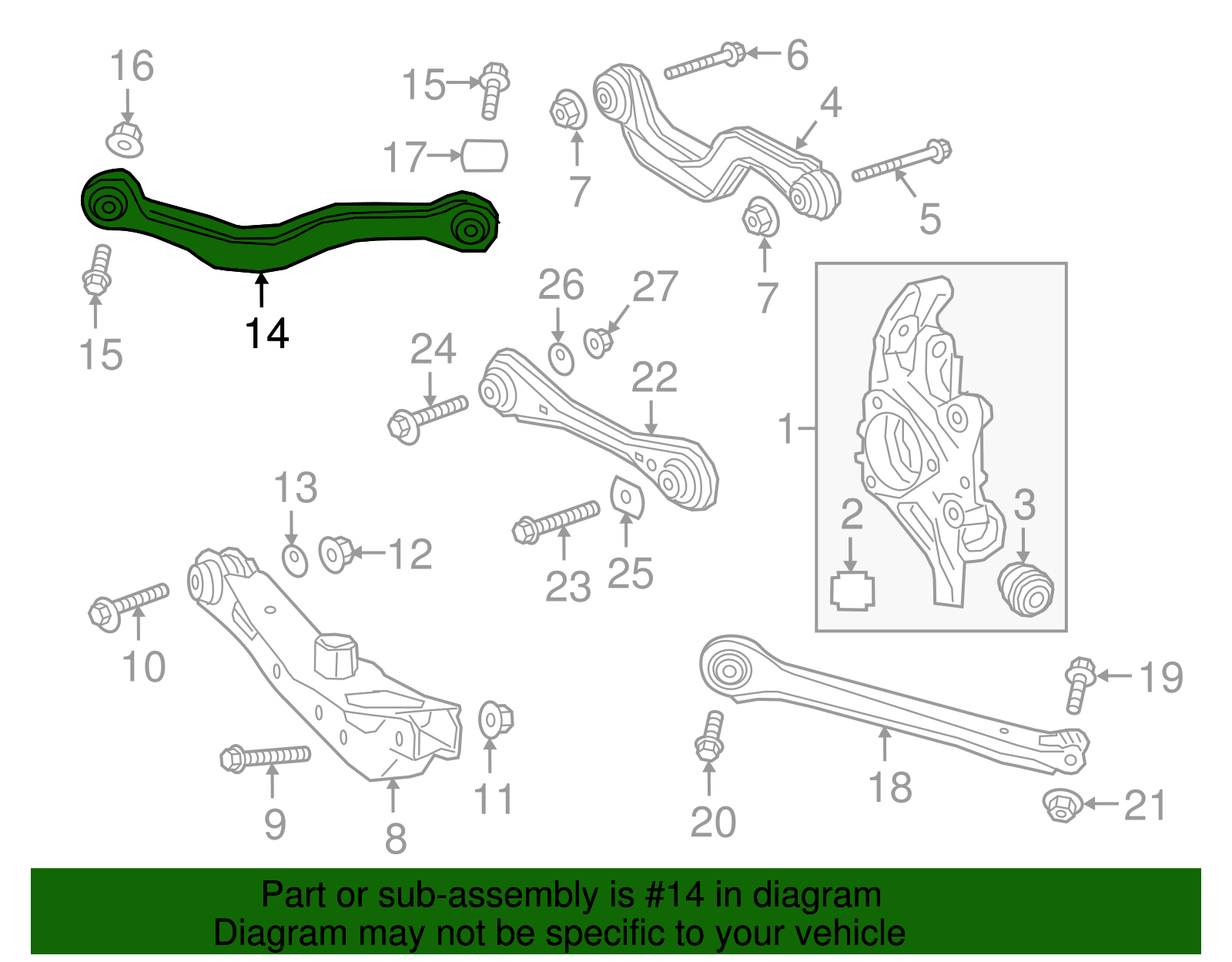 84199653 - 2017-2024 GM - Rear Driver Side Suspension Upper Trailing ...