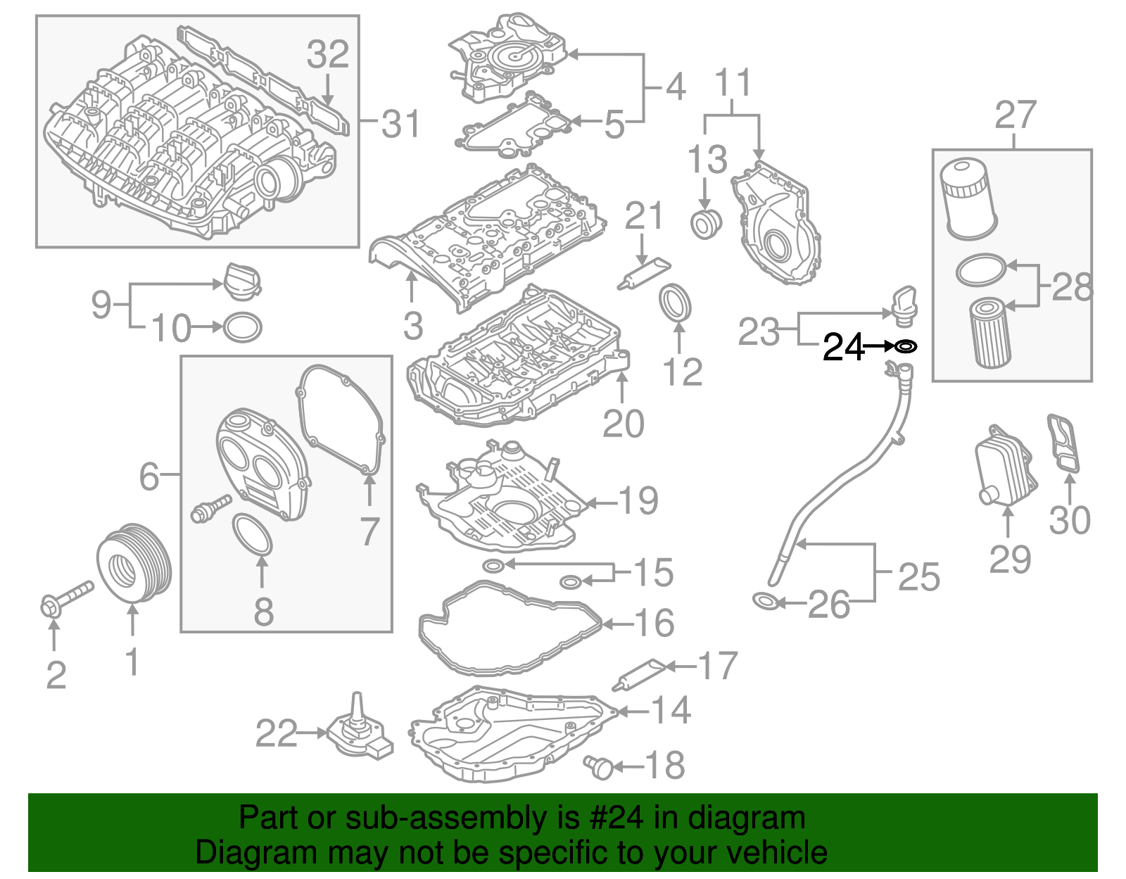 2008-2025 Audi Engine Oil Dipstick Tube Seal WHT-002-784 | Audi USA Parts