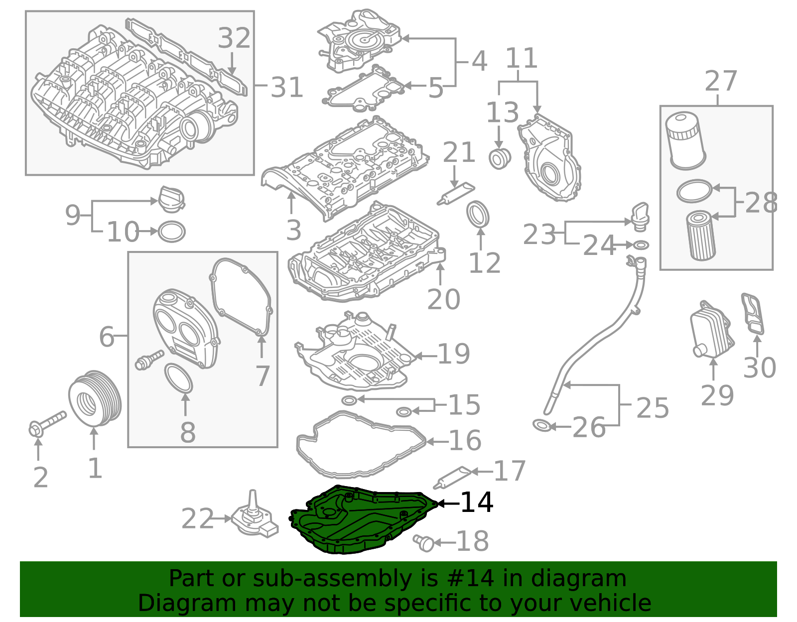 2015-2025 Audi Oil Pan 06K-103-600-AE | Genuine Audi Parts