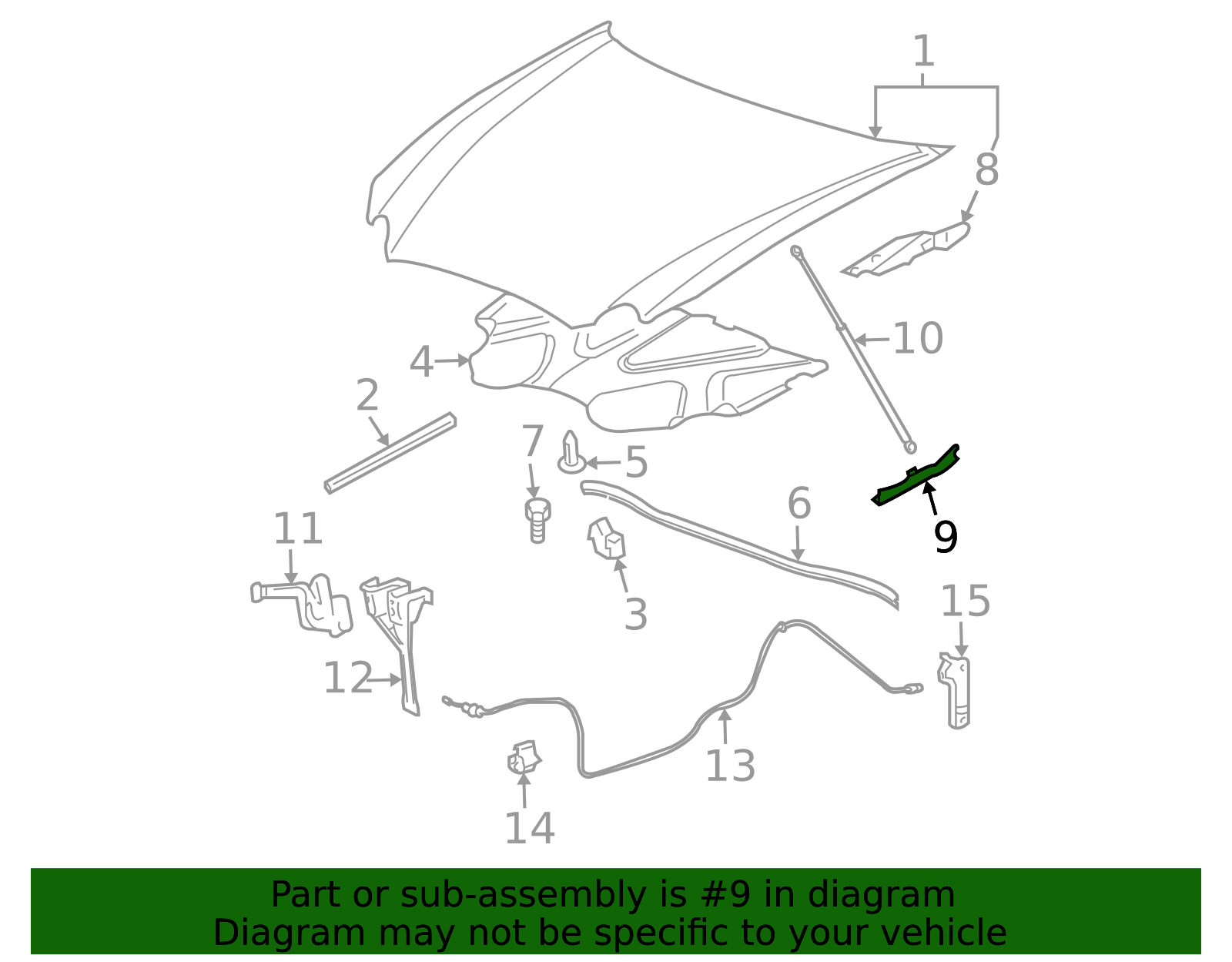 25864607 - 2005-2009 Buick LaCrosse - Driver Side Hood Hinge with Strut ...