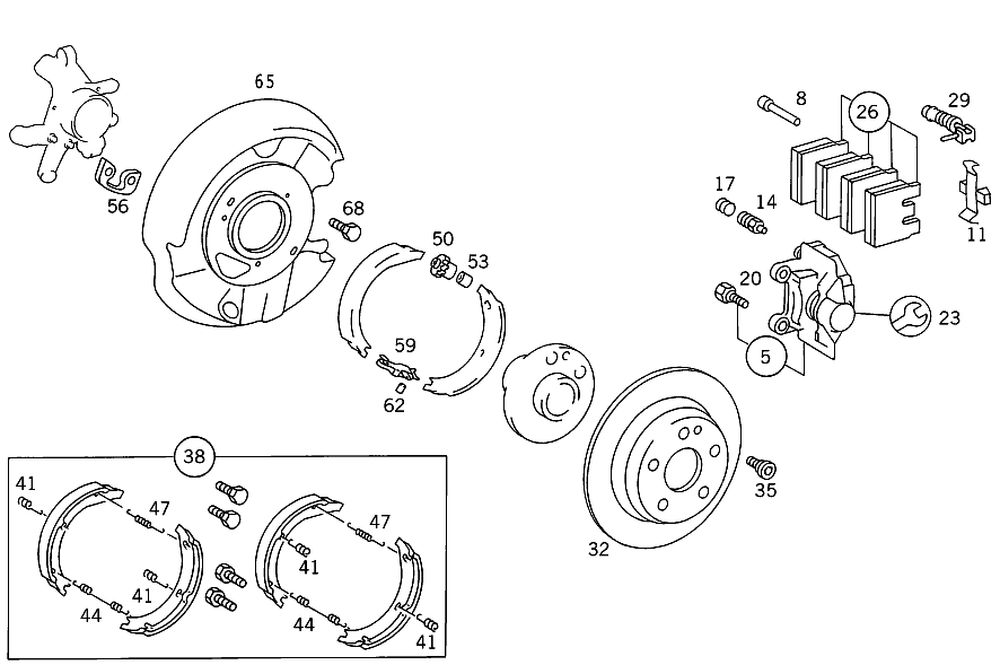 1955-1996 Mercedes-Benz Exchange Brake Caliper 201-420-03-83-64 ...