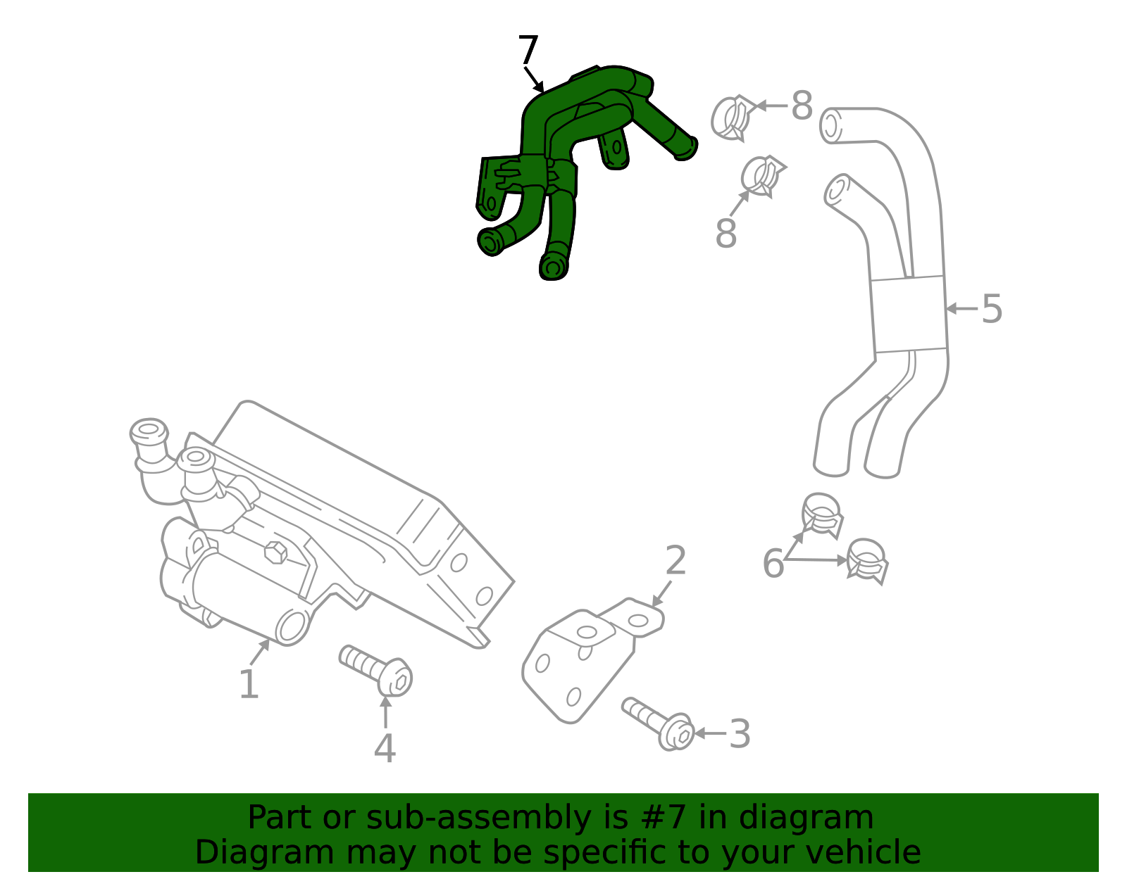 8W0-121-400-B - Water Pipe 2017-2025 Audi | Audi OEM Parts