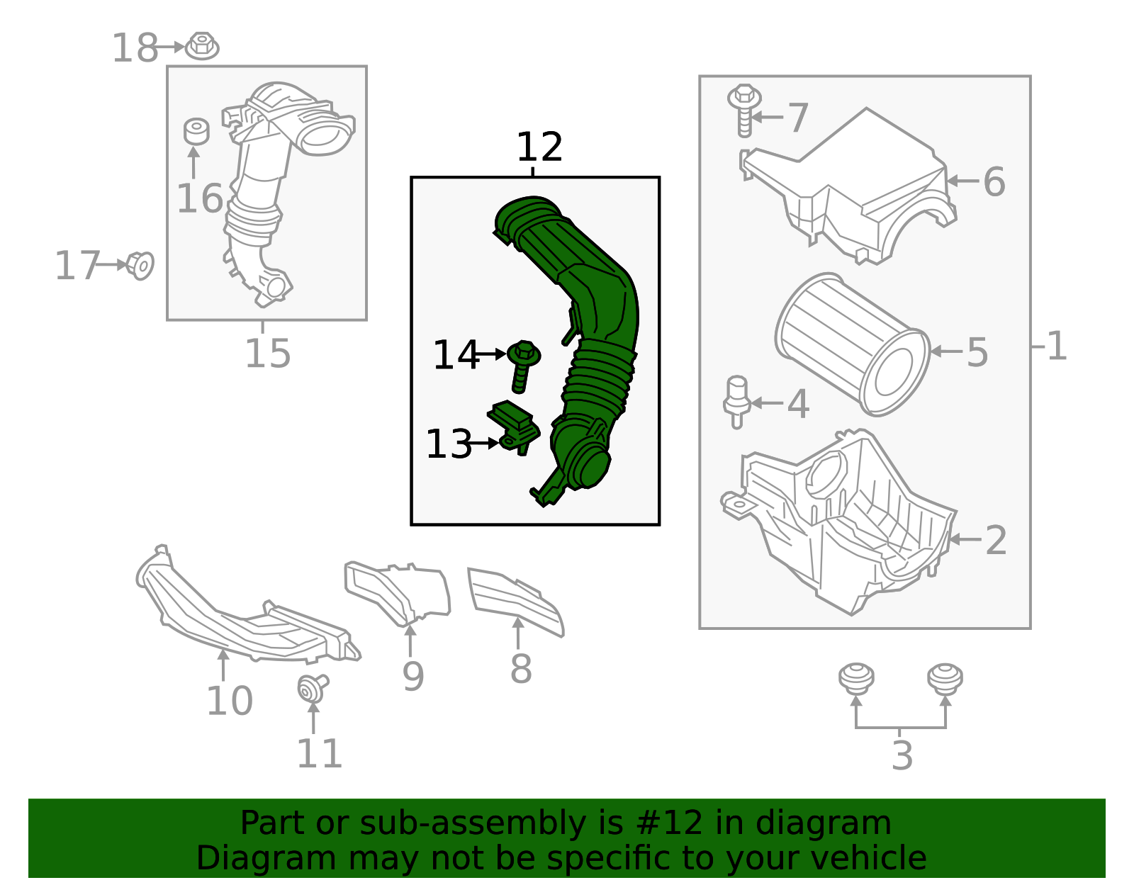 2014-2016 Ford Escape Engine Air Intake Hose CV6Z-9B659-H | OEM Parts ...