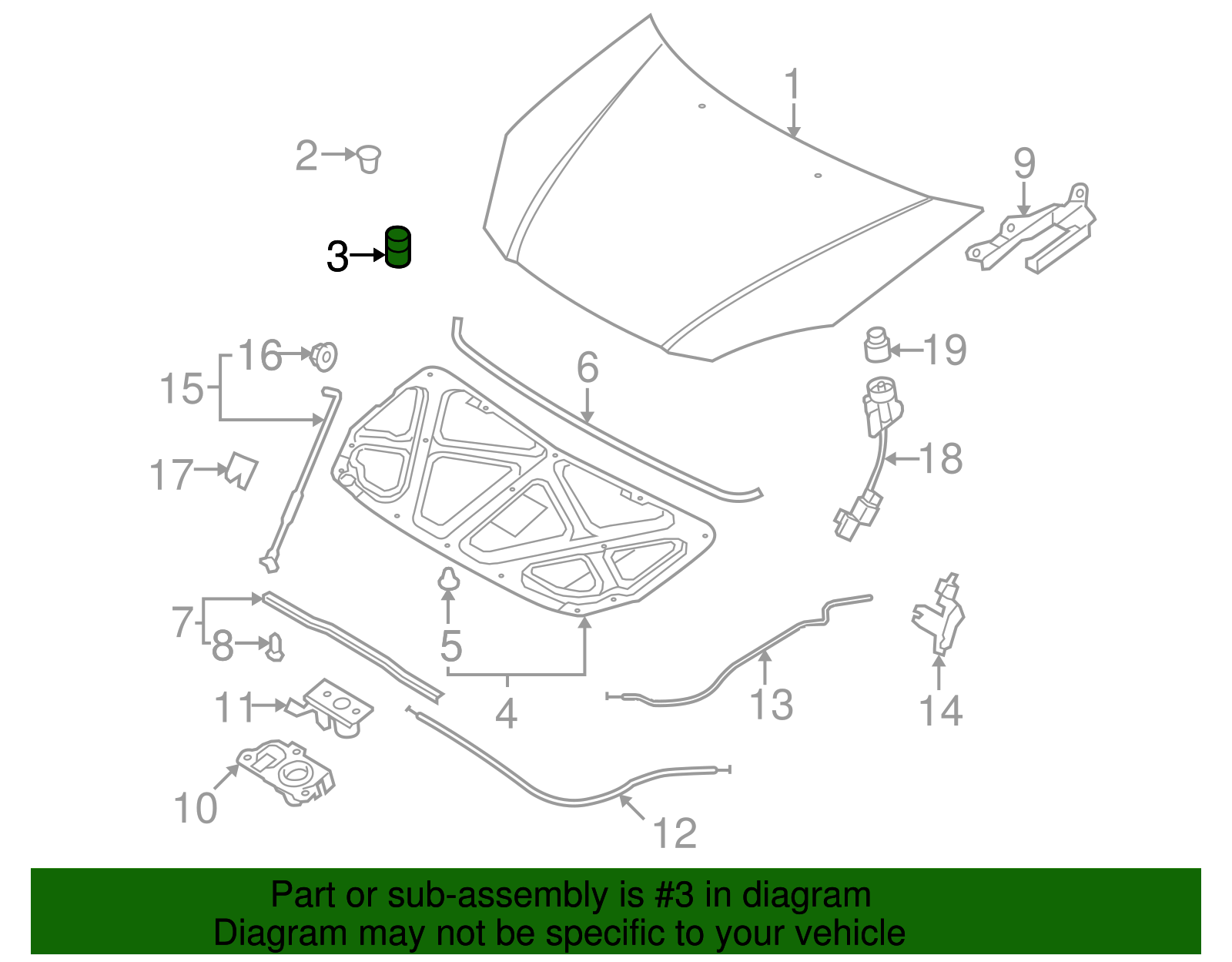 2004-2019 Kia Hood Bumper 81738-24210 | OEM Parts Online