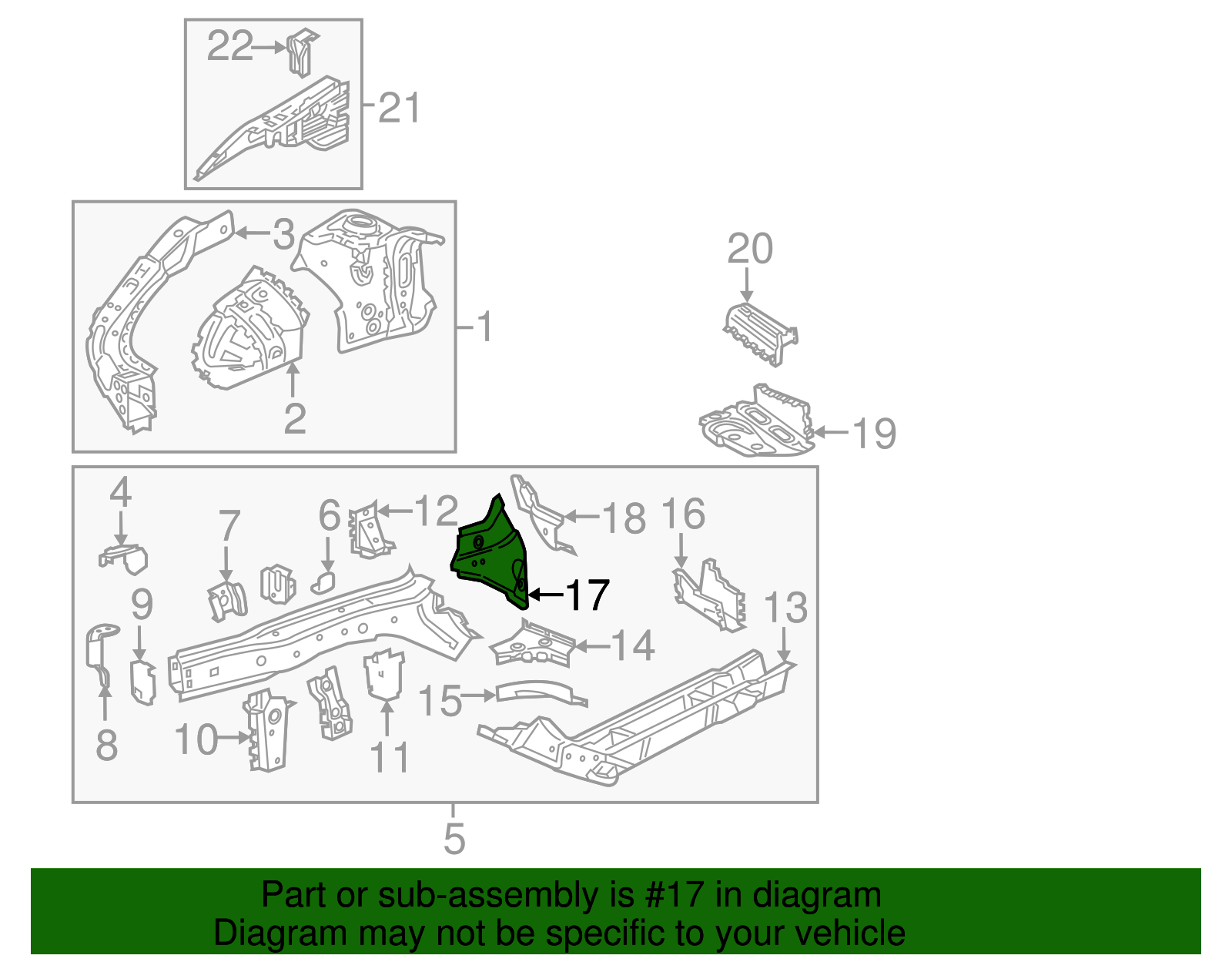 2018-2024 GM Driver Side Front Compartment Side Rail Rear Extension ...