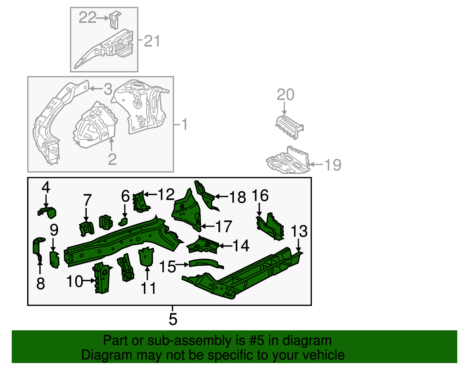 2018-2025 GM Passenger Side Front Compartment Side Rail 84752623 | GM ...