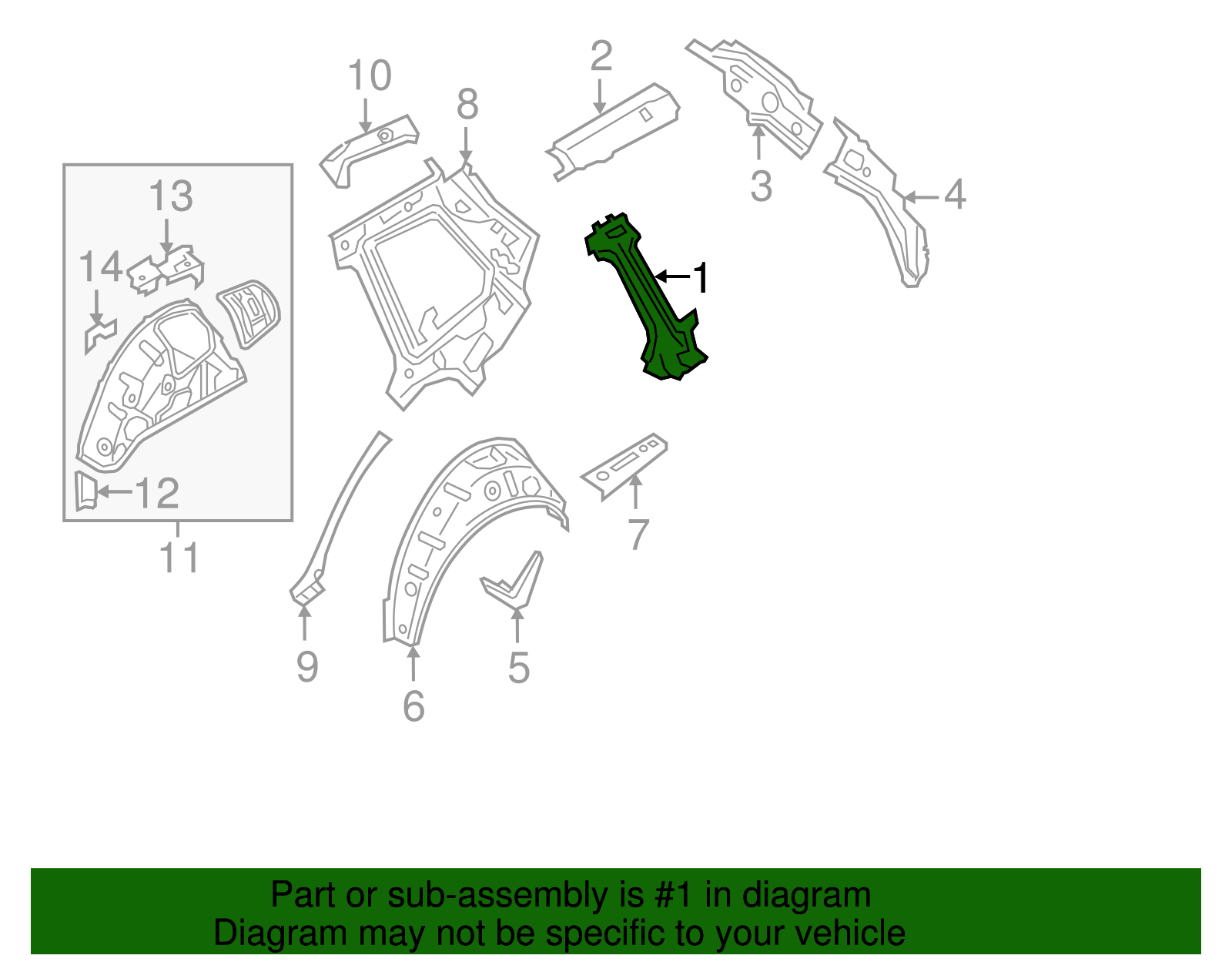 5G9-809-263 - Pillar Reinforced 2015-2019 Volkswagen | Wolfsburg Parts Direct