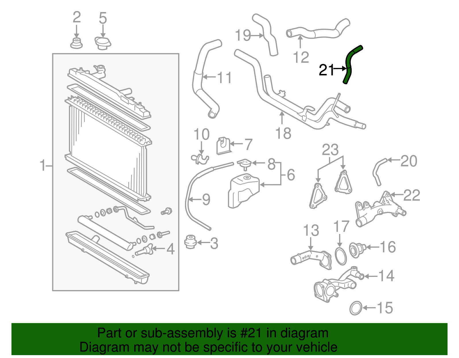2006-2016 Toyota Engine Coolant Hose 16267-31040 | Toyota Parts Center