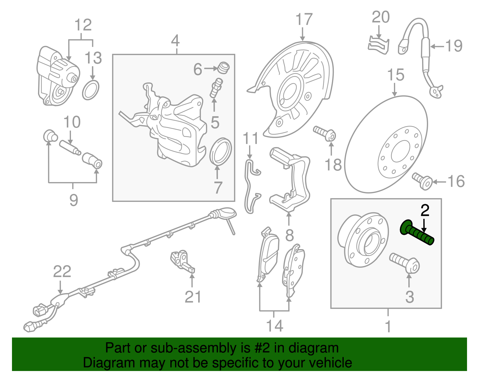 2015-2025 Volkswagen Hub & Bearing Mount Bolt WHT-000-237-C | OEM Parts ...