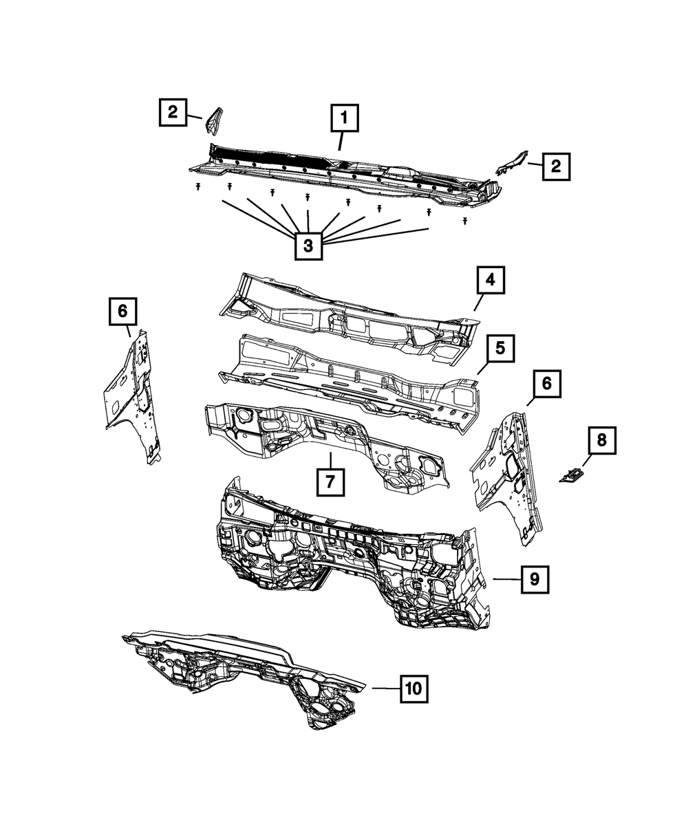 68299451AE - High-Quality Cowl Top Panel for 2019-2025 Ram 1500 ...