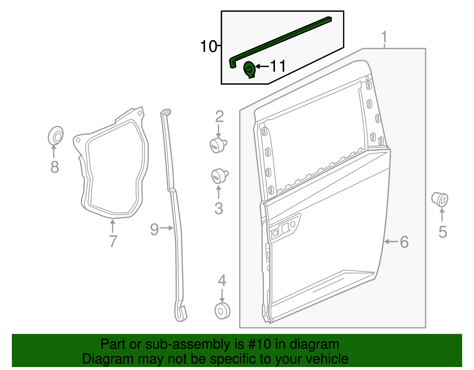 OEM 2011-2017 Honda Odyssey Upper Weather-Strip 72865-TK8-A01 | Honda ...