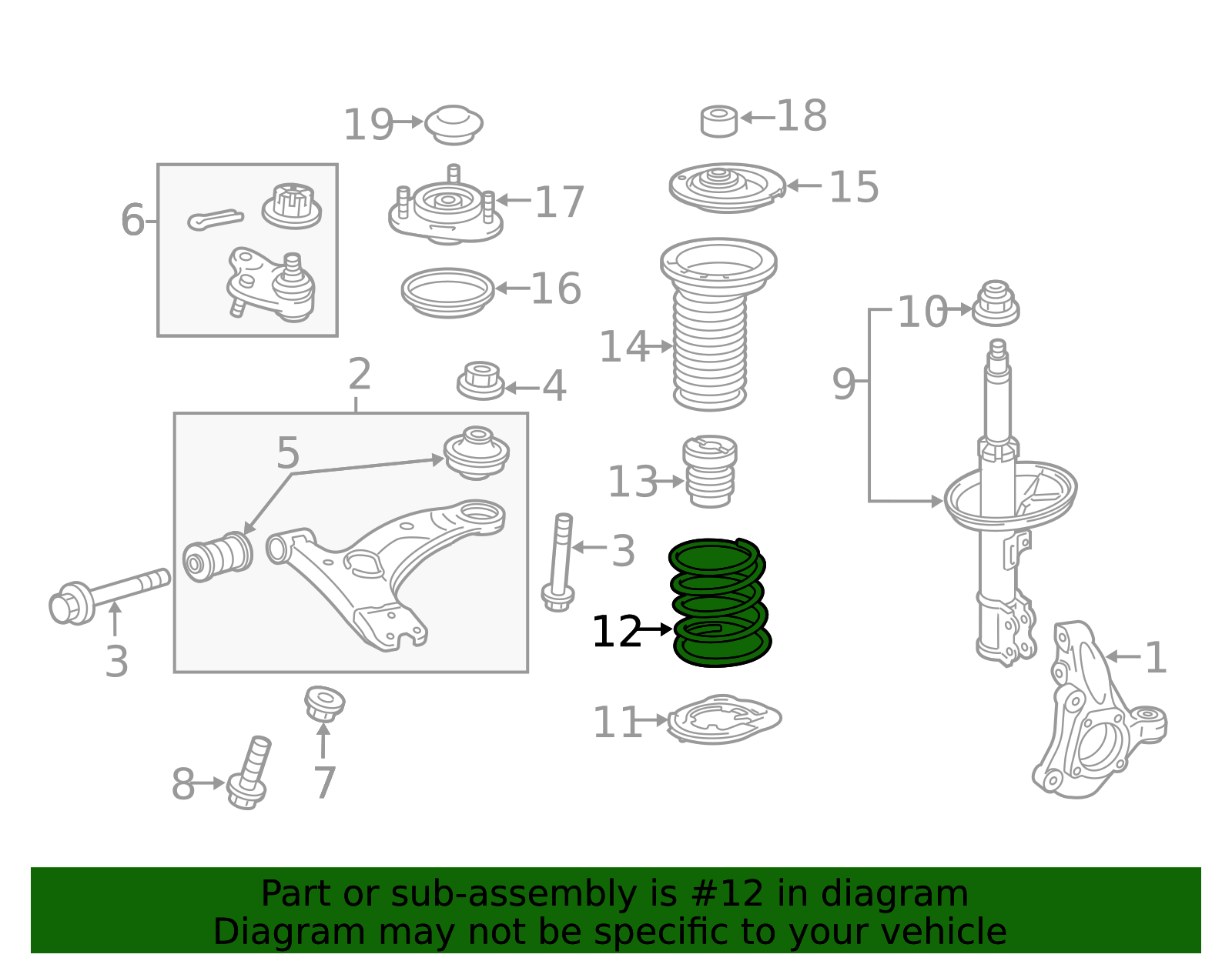 2012-2017 Toyota Prius V Coil Spring 48131-47290 | MotorMotor