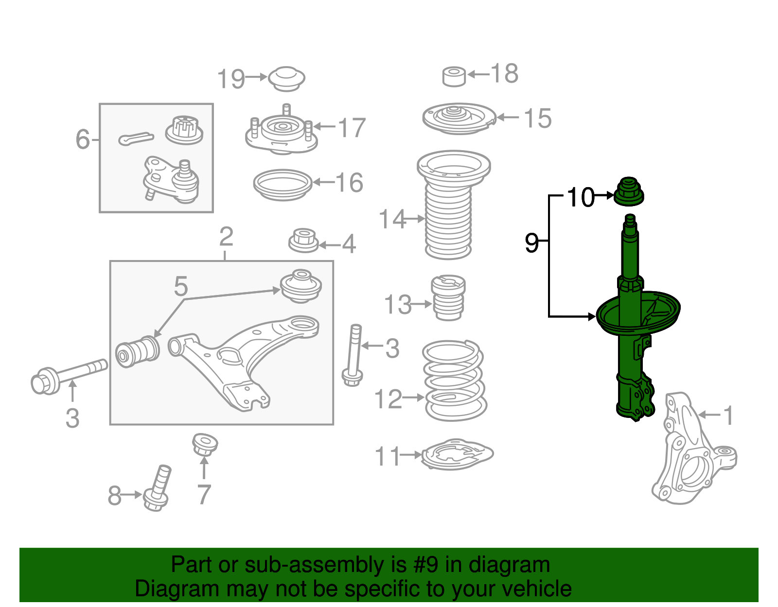 2015-2016 Toyota Prius V Strut 48510-80755 | Toyota Parts Center