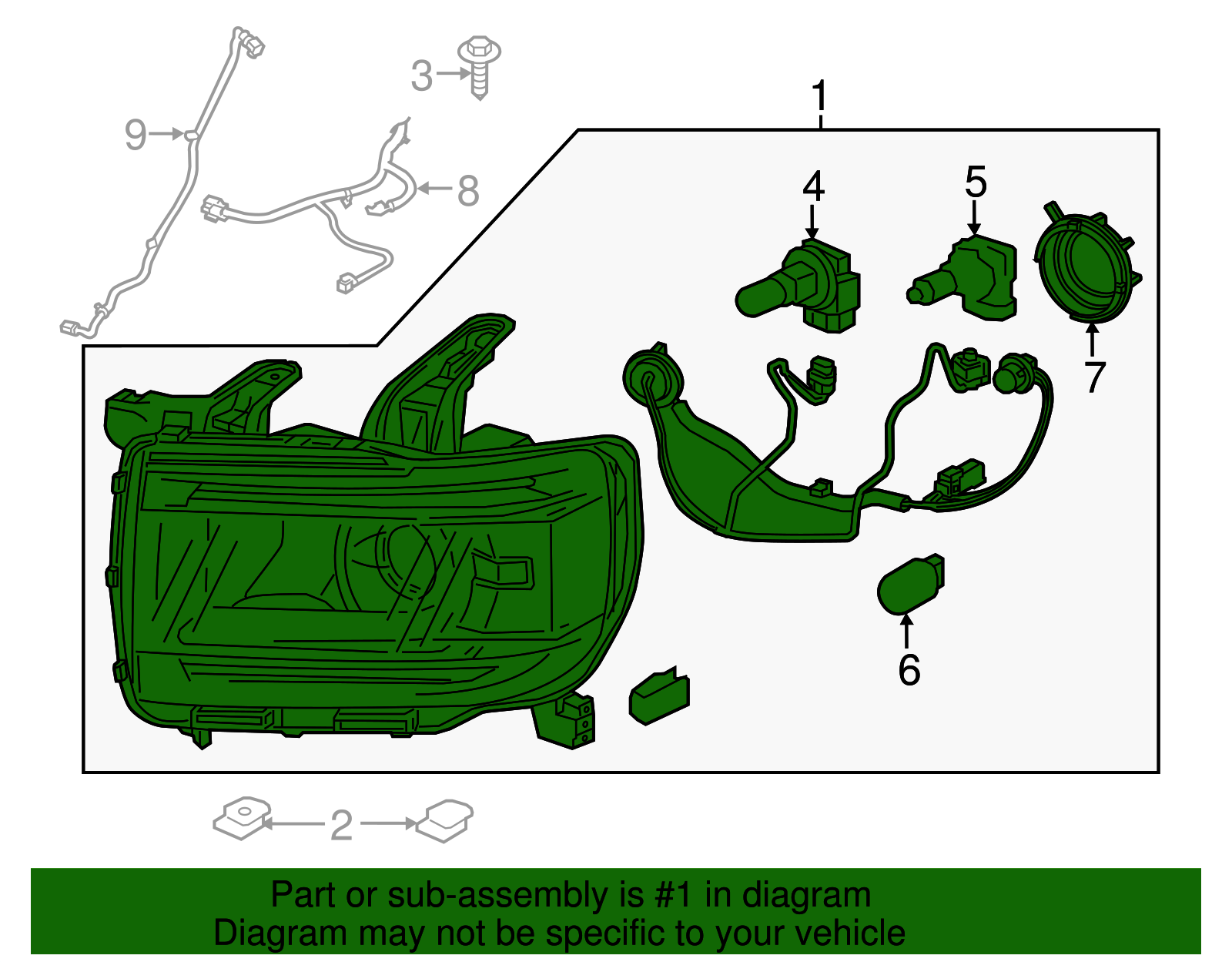 2015-2022 GMC Canyon Headlamp (Replaces Part Number 84370580) 84707374 ...