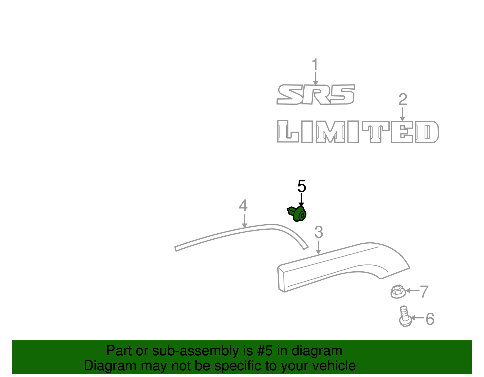 2003-2024 Toyota Body Side Molding Clip 75397-35010 | OEM Parts Online