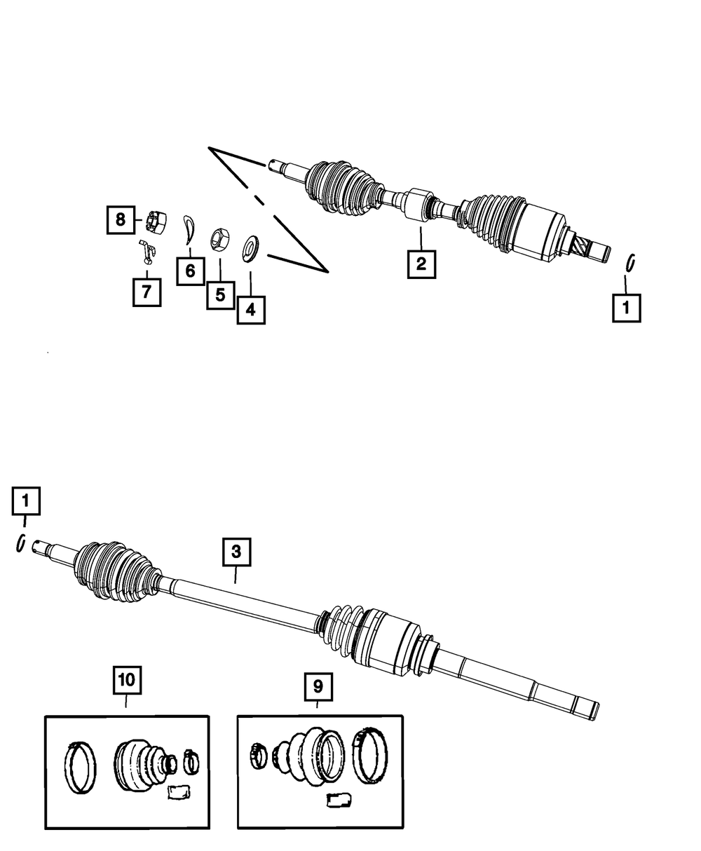 Axle Half Shaft, Right 5273438AG | Miracle Mopar