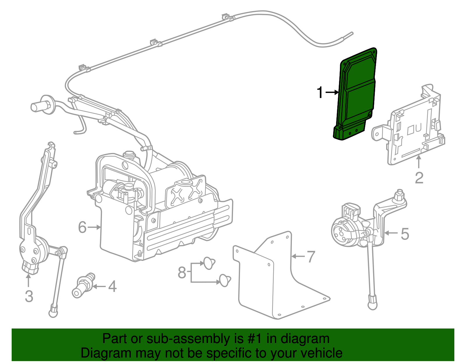 2014-2016 Cadillac XTS Active Suspension Control Module 23446608 ...
