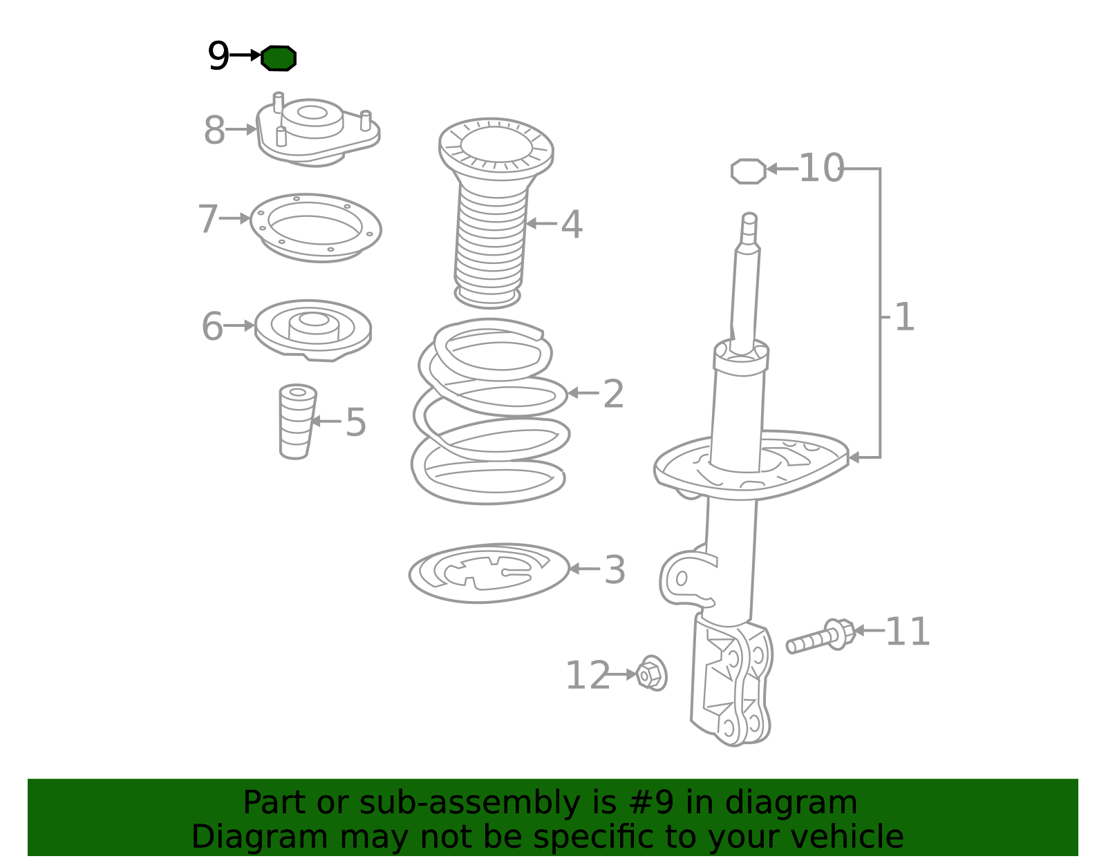 2011-2025 Toyota Strut Mount Nut 90178-A0077 | Toyota Parts Center