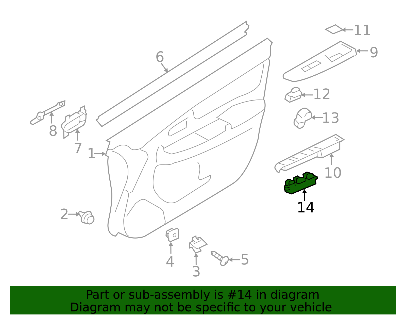 2015-2017 Subaru Window Switch 83071FJ111 | Subaru Parts Store