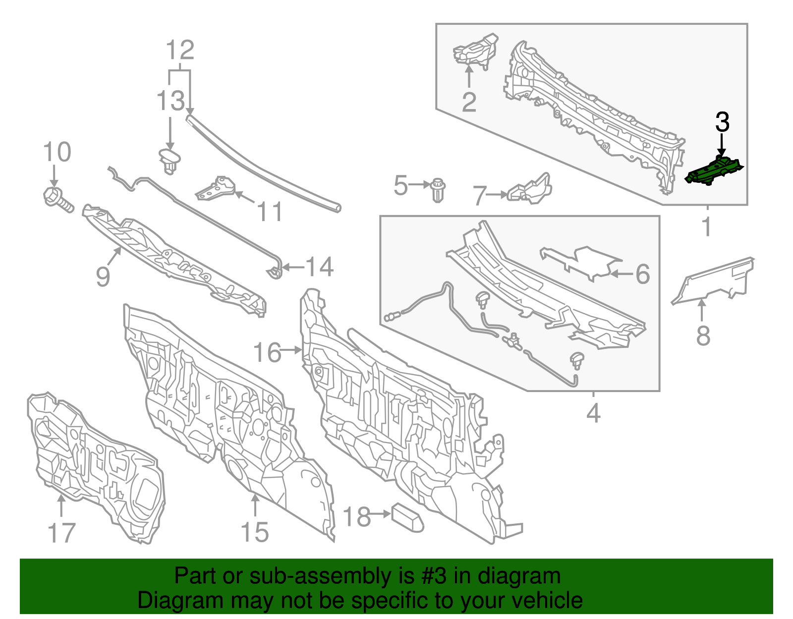 2018-2019 Toyota Prius C Cowl Top Panel 55706-52200 | Toyota Parts Center