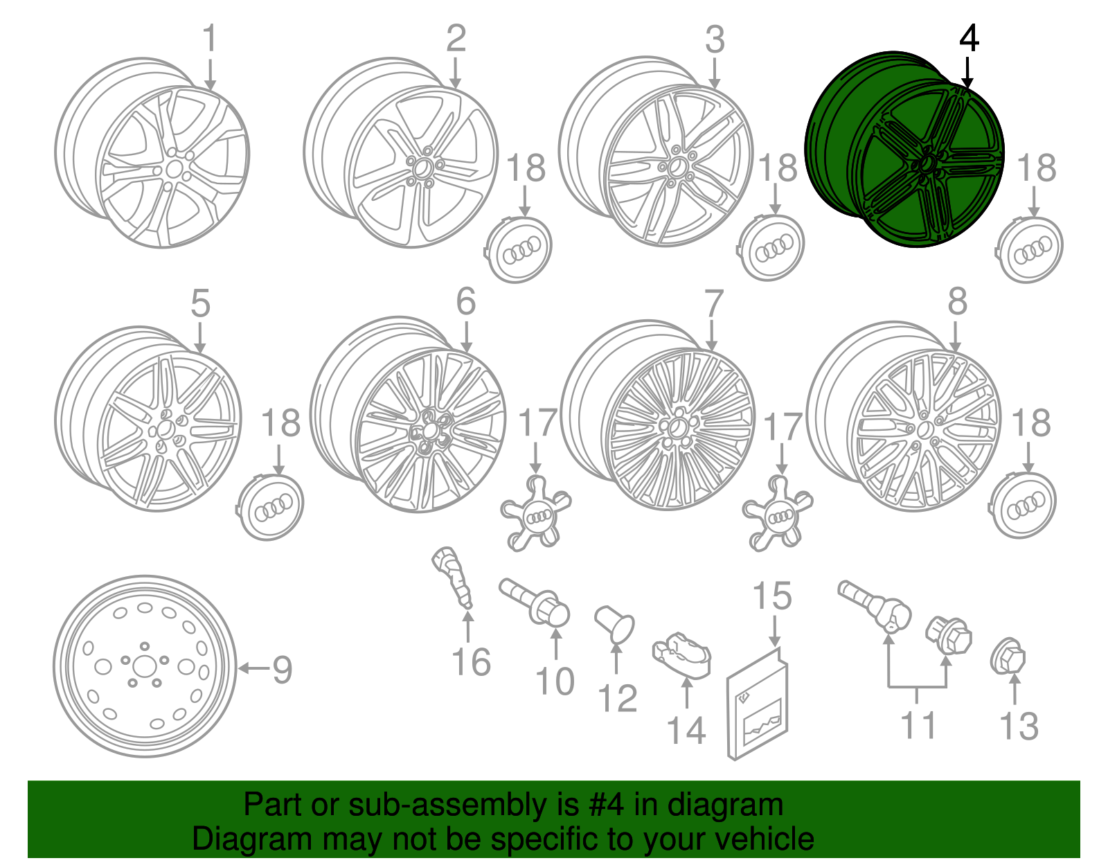 4H0-601-025-BF - Wheel, Alloy 2011-2017 Audi | Audi OEM Parts Guy
