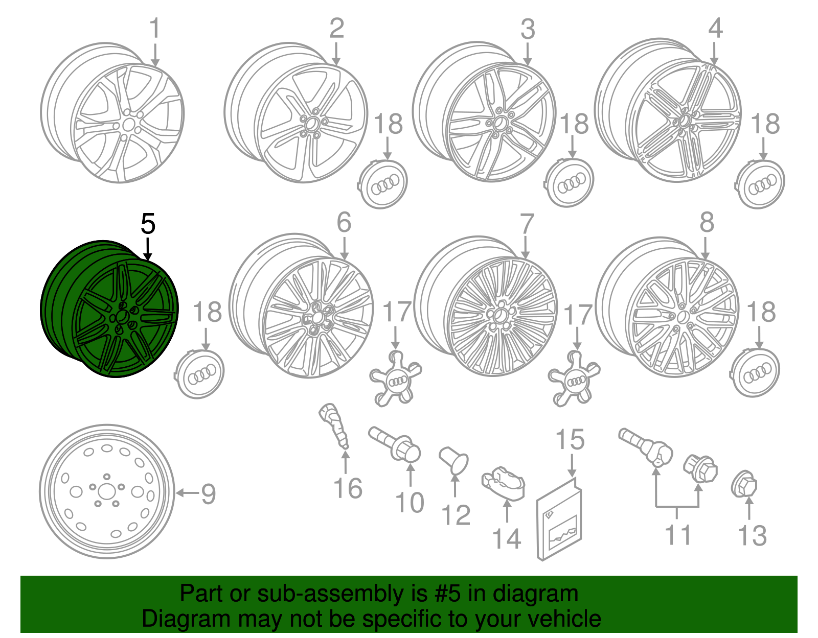 4H0-601-025-AA - Wheel, Alloy 2011-2015 Audi | Audi OEM Parts Guy