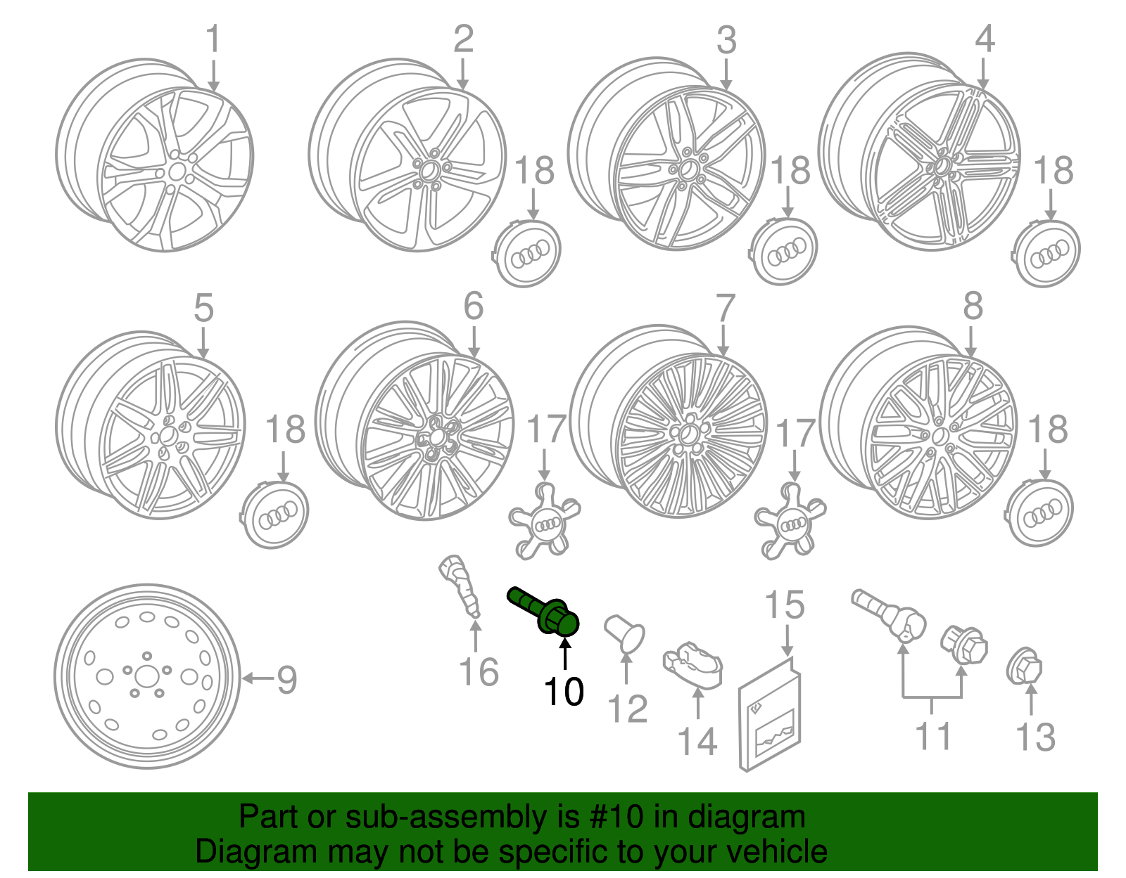 2001-2025 Audi Wheel Bolt WHT-002-438 | Genuine Audi Parts