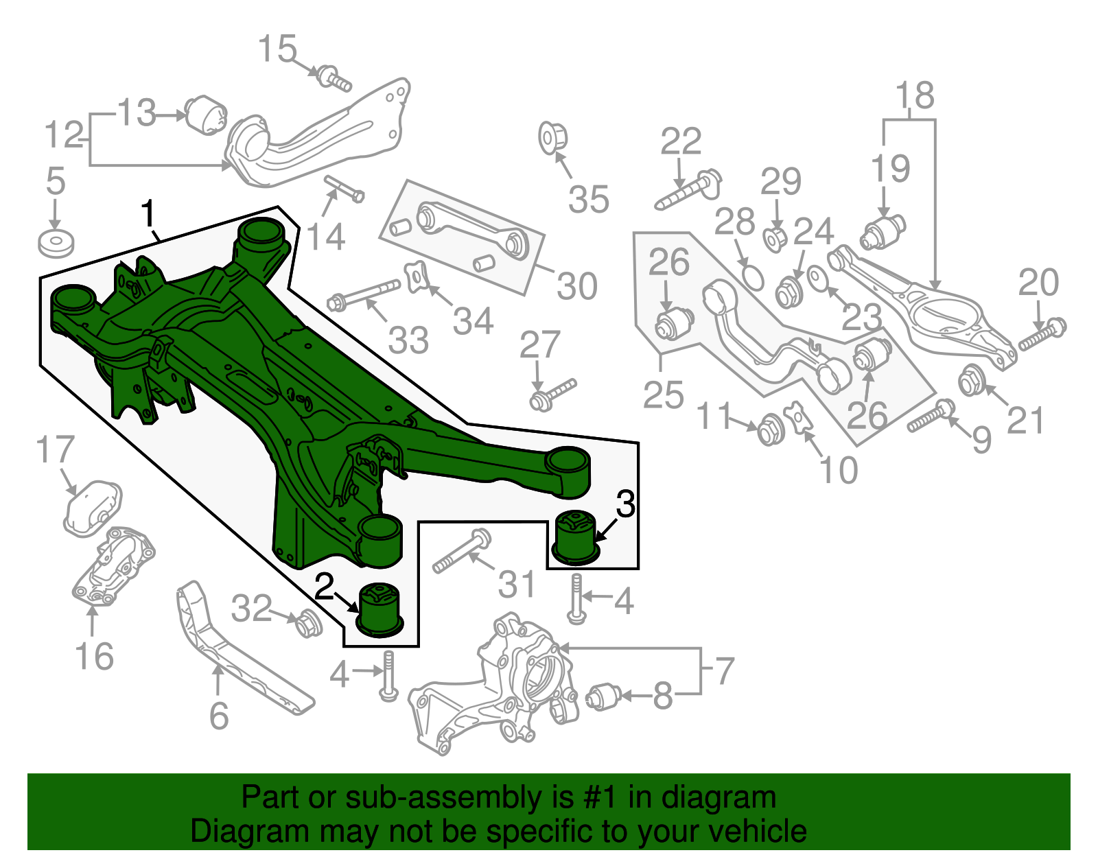 2006-2007 Volkswagen Passat Cross-Member 3C0-505-235-S | vwpartscenter