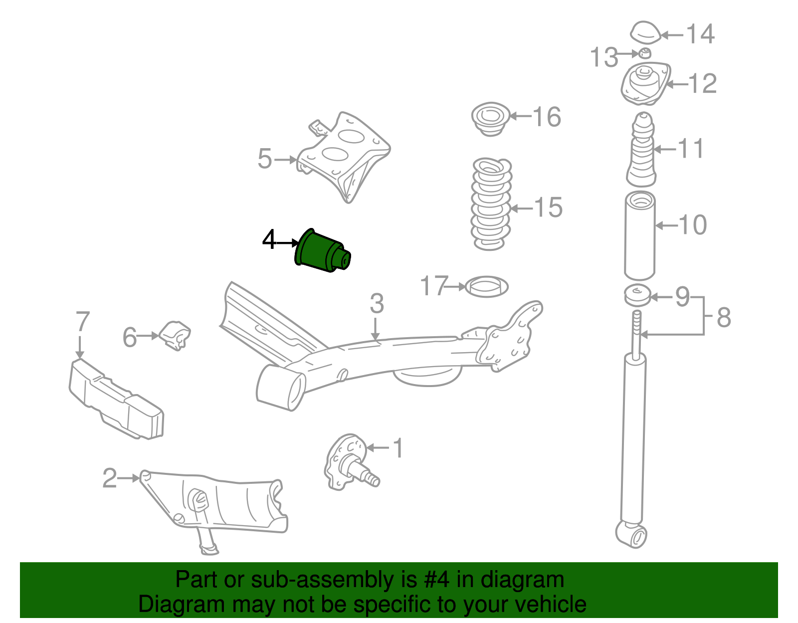 1998-2010 Volkswagen Axle Beam Rubber Mount 6R0-501-541-A | OEM Parts ...