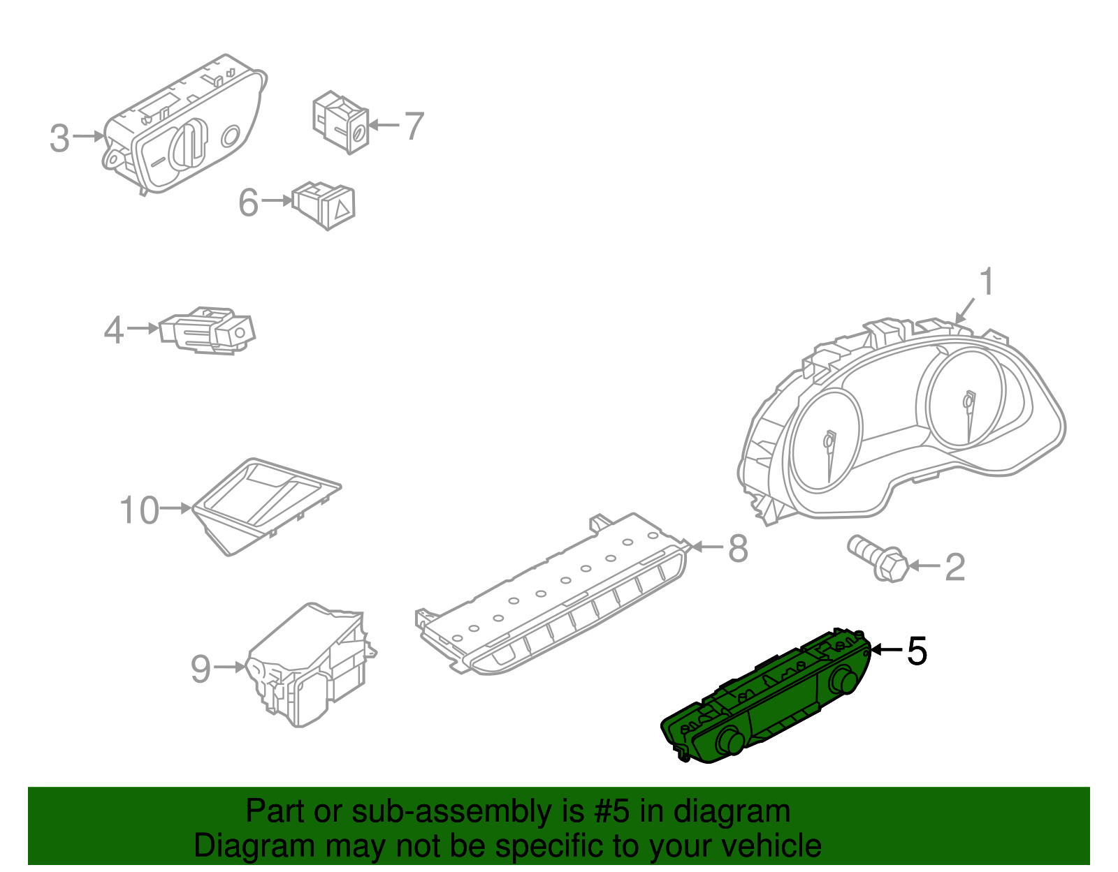 8W0-820-043-R-5PR - 2018-2024 Audi - Dash Control Unit 2018-2024 Audi ...
