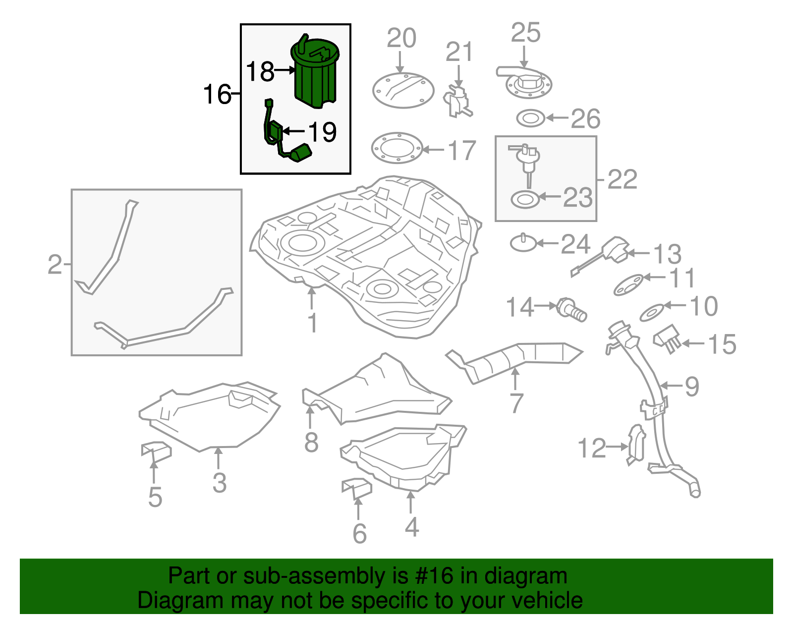 42021AG010 - Fuel Pump Assembly 2012-2014 Subaru | Subaru Factory Parts ...