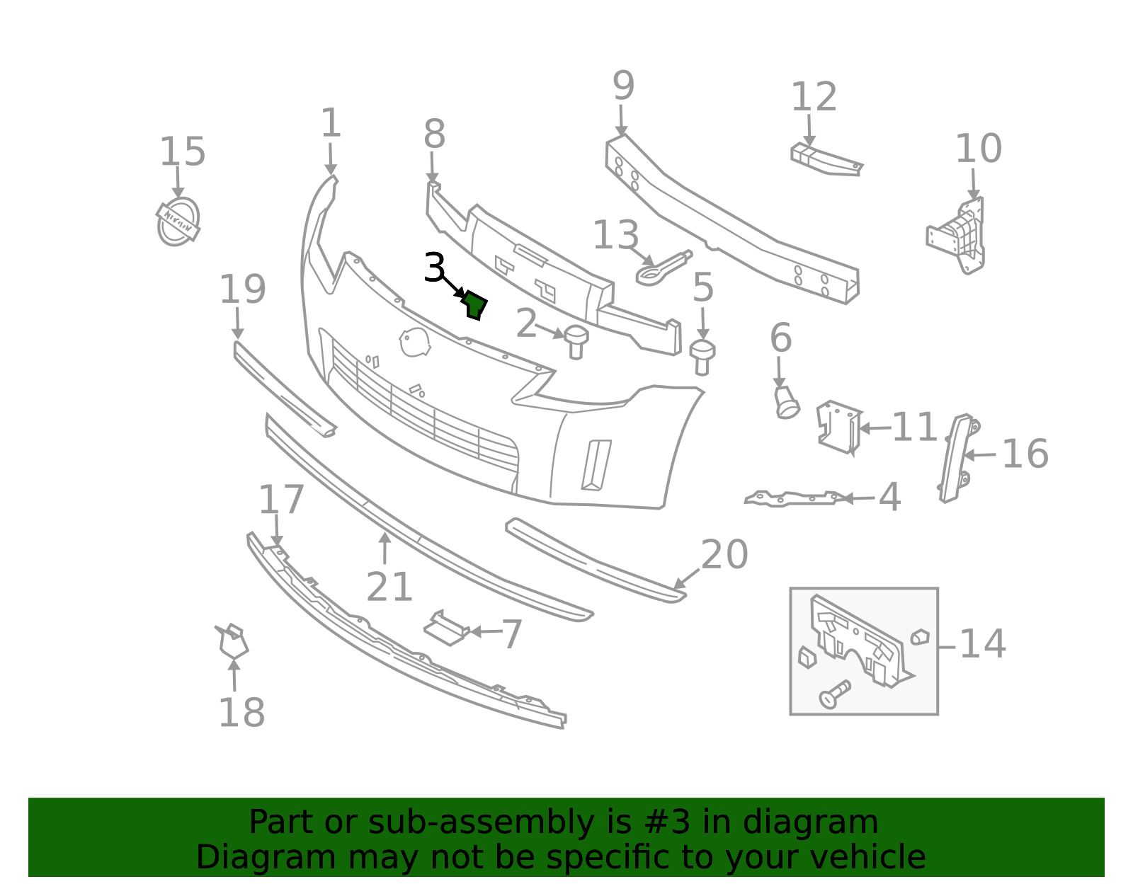 62059-CD000 - Bumper Cover Stiffener Official Nissan Parts Store