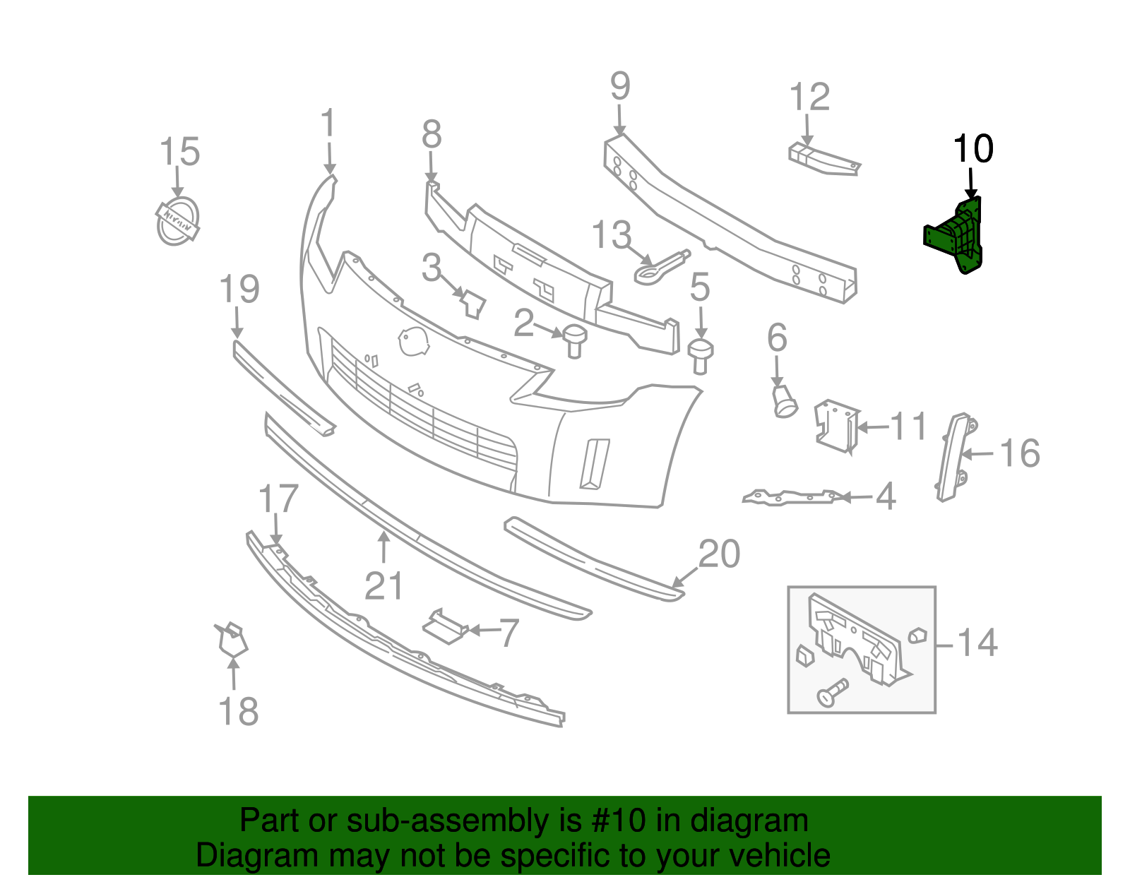 2003-2009 Nissan 350Z Bumper Bracket 62210-CD010 | Nissan Parts Central