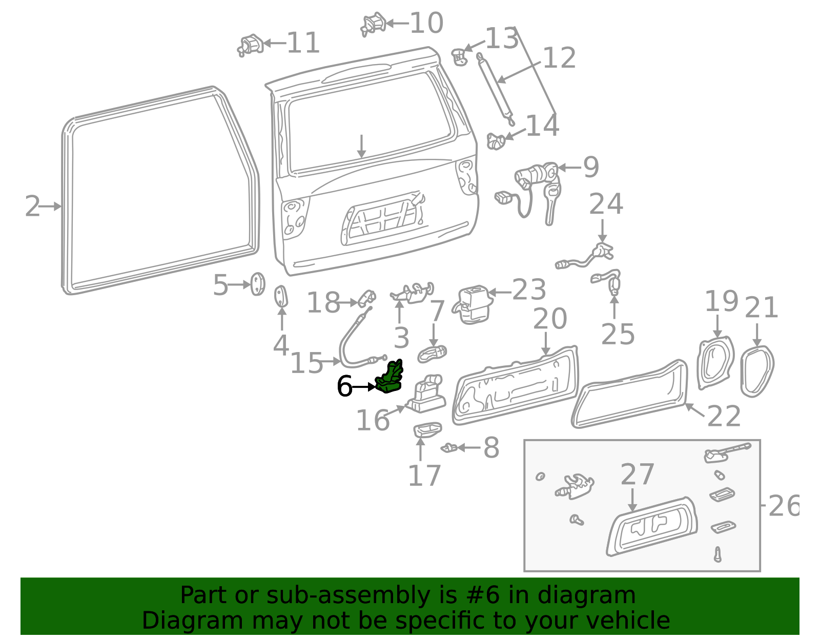 2001-2007 Toyota Sequoia Liftgate Latch 69301-0C010 | OEM Parts Online