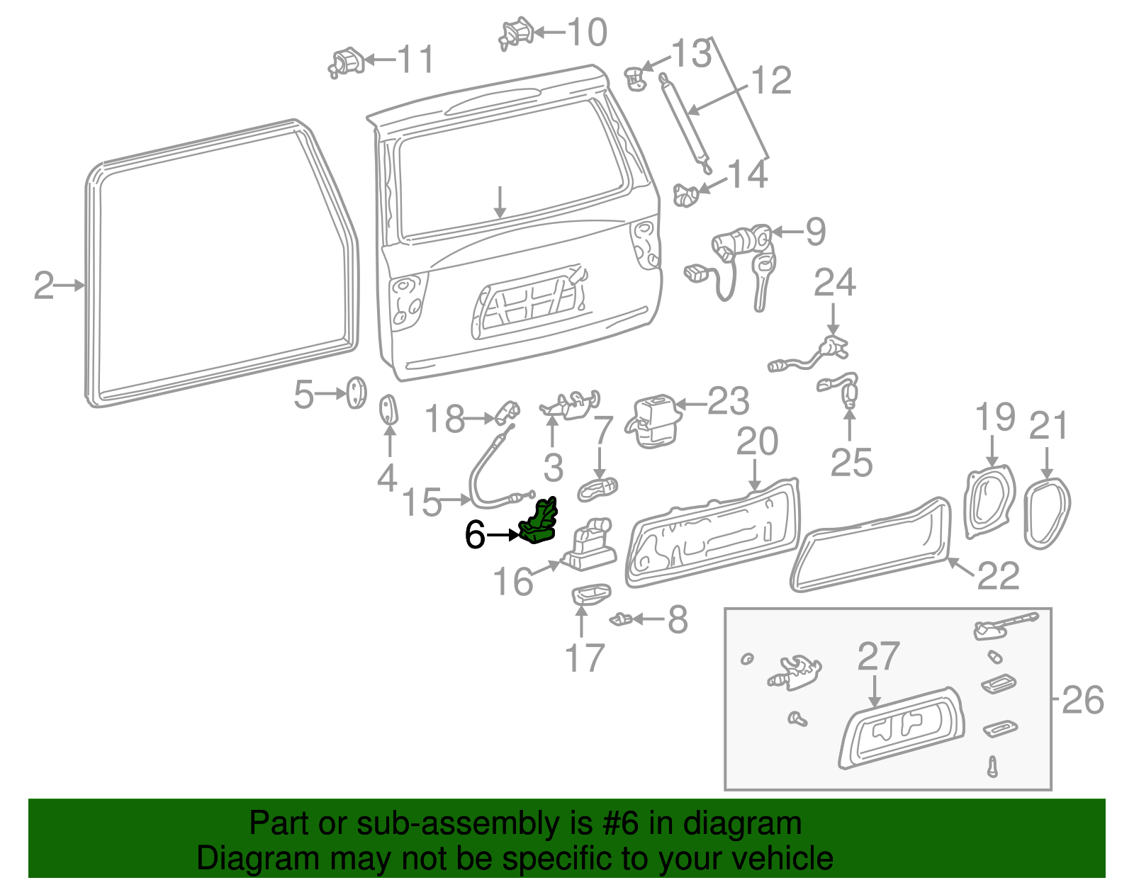 2001-2007 Toyota Sequoia Liftgate Latch 69301-0C010 | OEM Parts Online