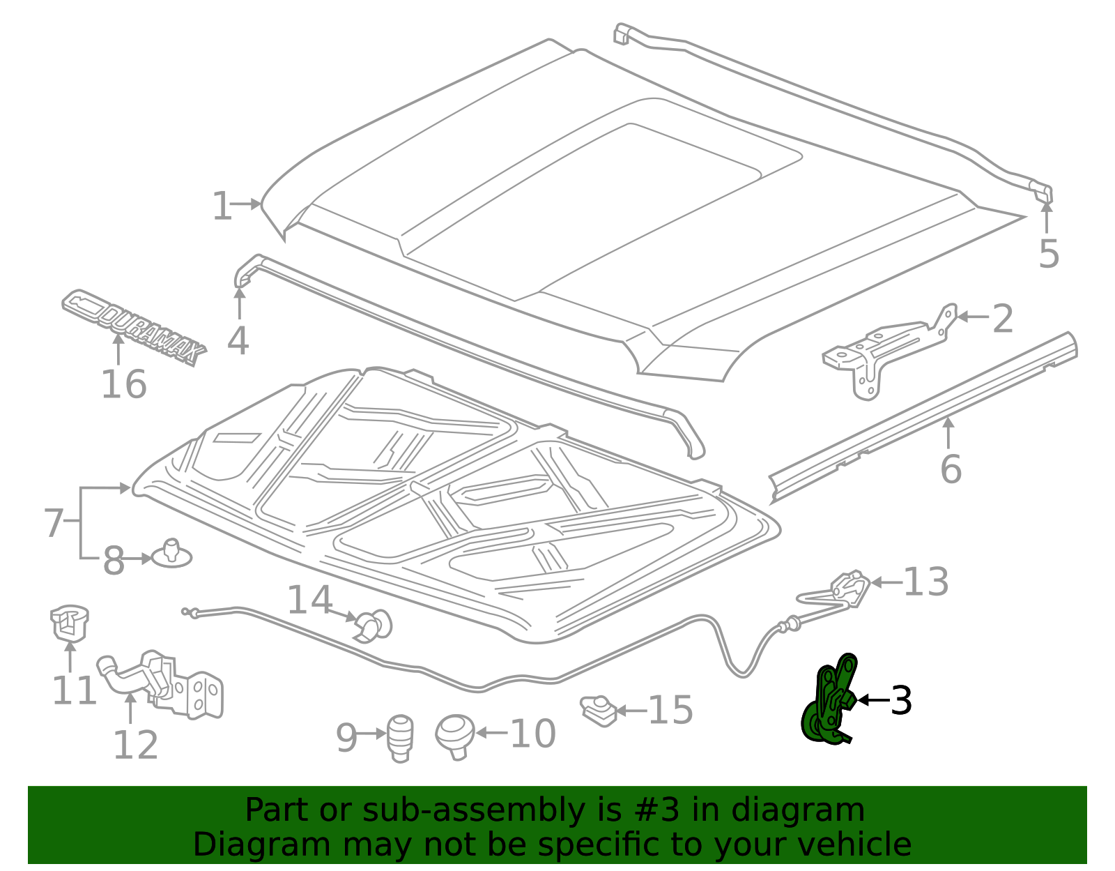 84171188 - 2017-2019 GM - Passenger Side Hood Opening Assist Spring ...