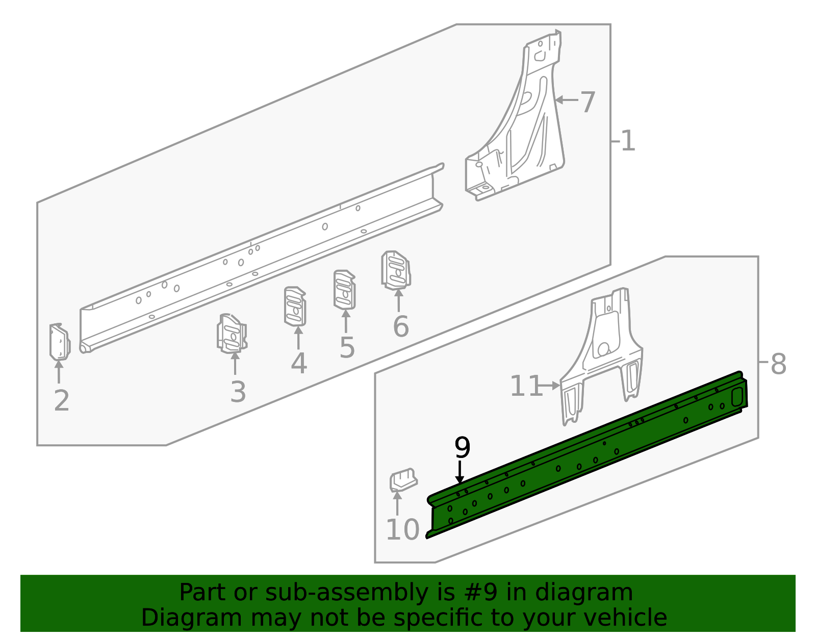 2019-2025 GM Driver Side Rocker Outer Panel Reinforcement 84387971 ...
