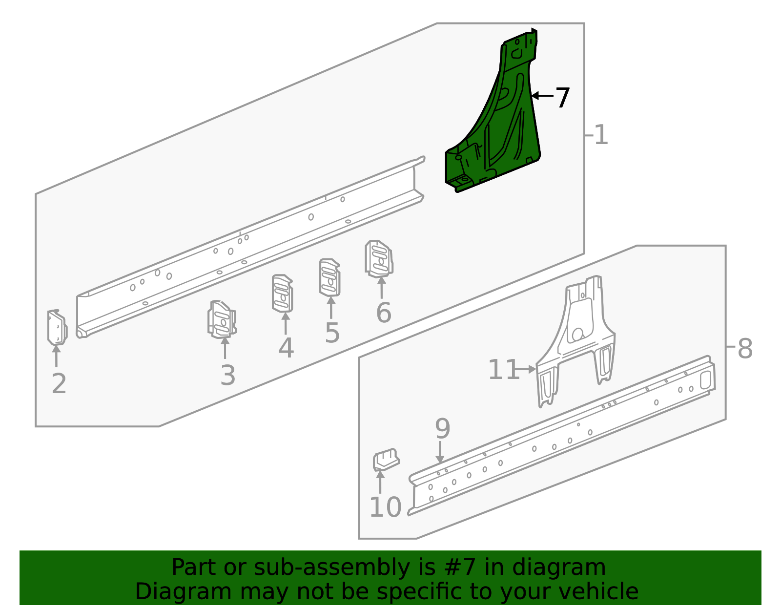 2019-2025 GM Passenger Side Rocker Inner Panel Rear Extension 84449773 ...