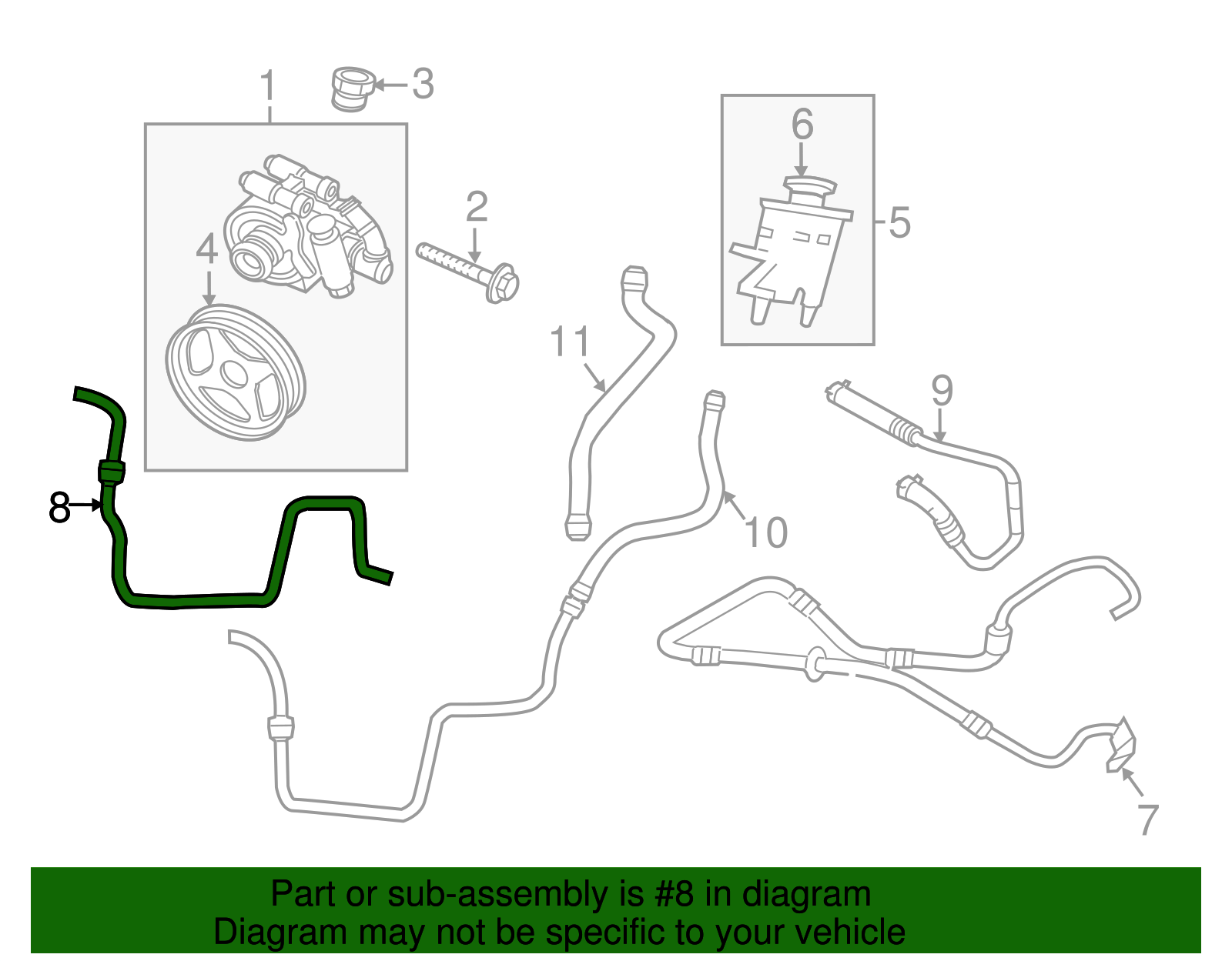 2008-2017 Ford | Power Steering Return Hose | AL3Z-3A713-F | Walls ...