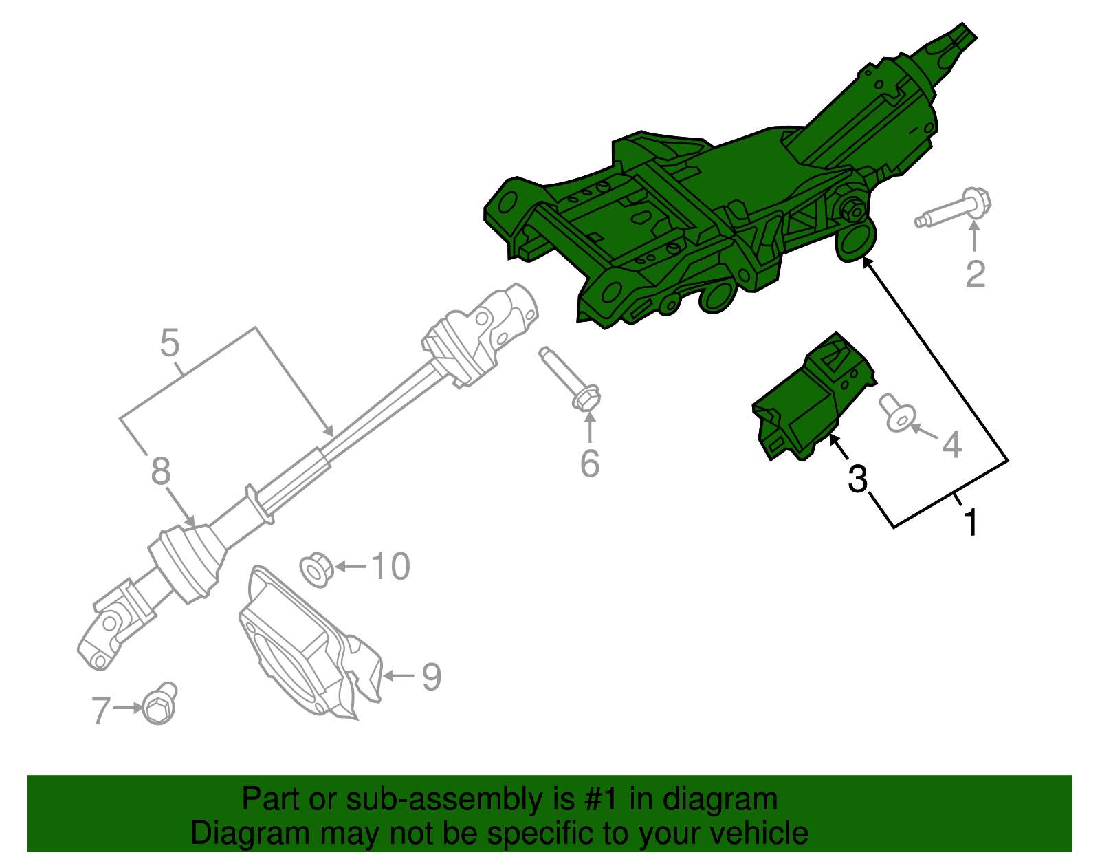 GB5Z-3C529-G - 2016-2019 Ford - Column Assembly | Dealer Auto Parts