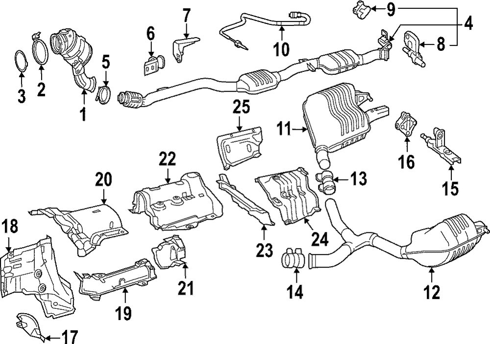 2015-2018 Mercedes-Benz C 300 Muffler 205-490-43-00 | Mercedes-Benz Premier Parts