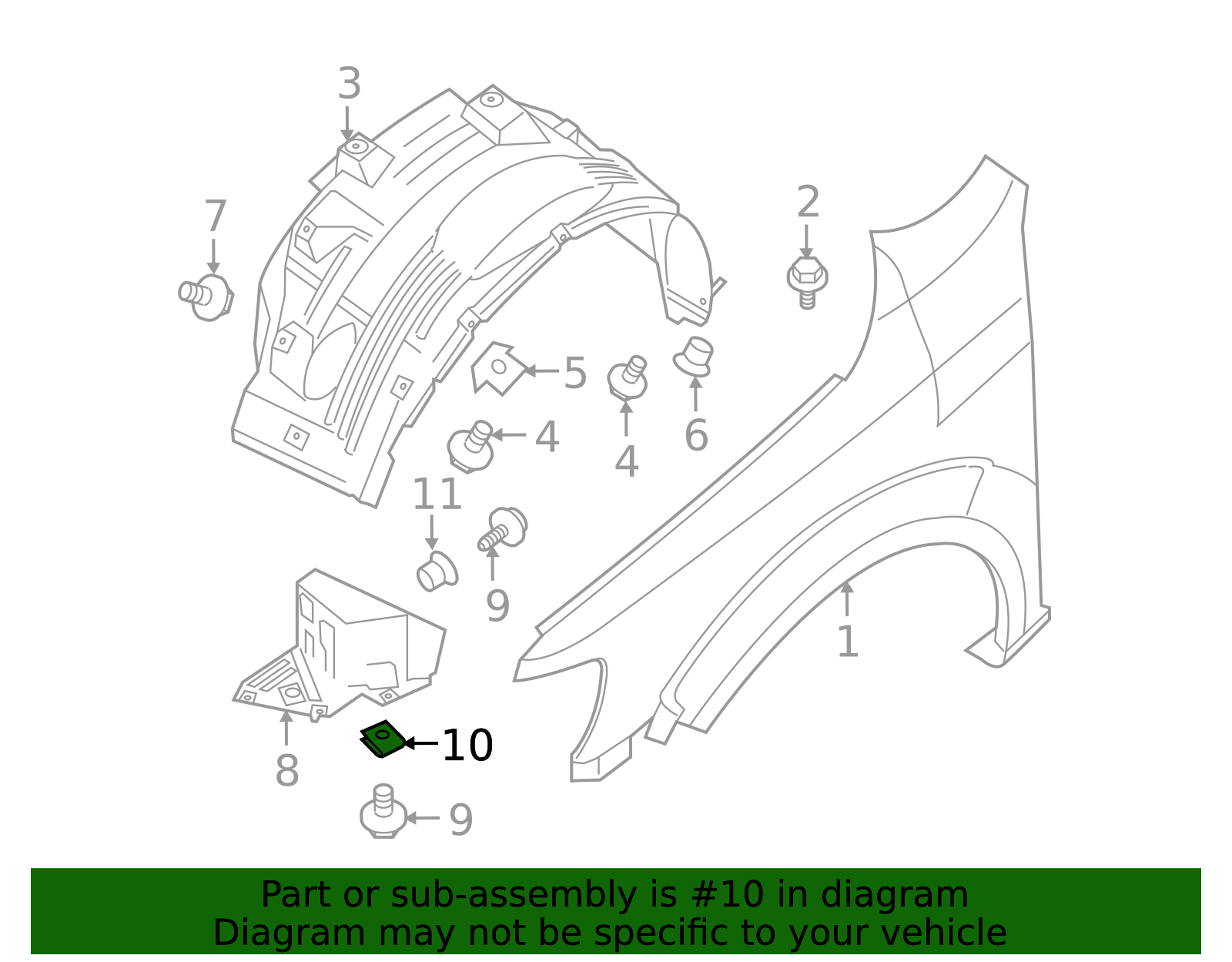 Fender Liner Clip 76882-0M000 | TascaParts.com